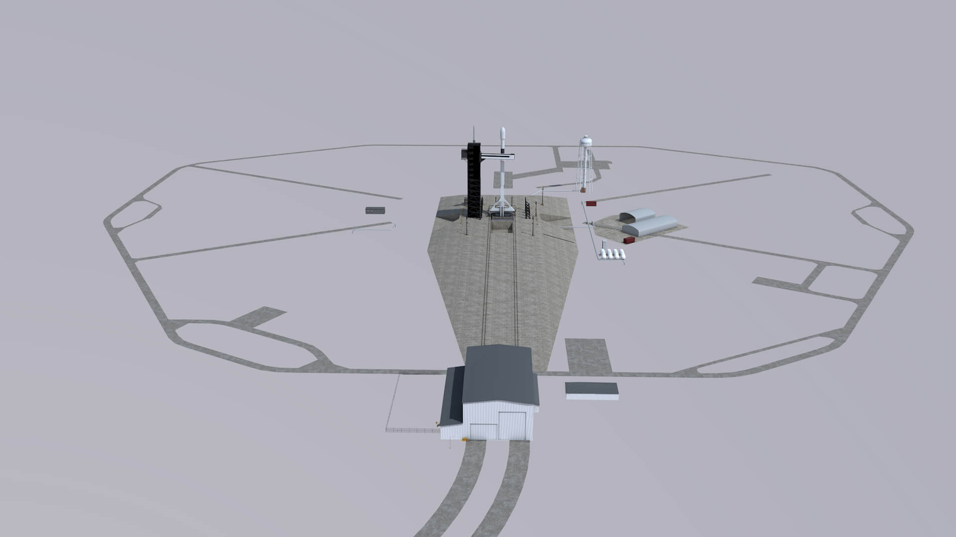 SpaceX Kennedy-Center Base 3D Model by renatodalle