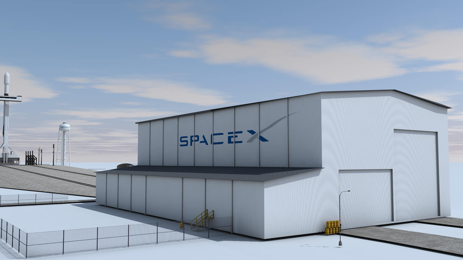 SpaceX Kennedy-Center Base 3D Model by renatodalle