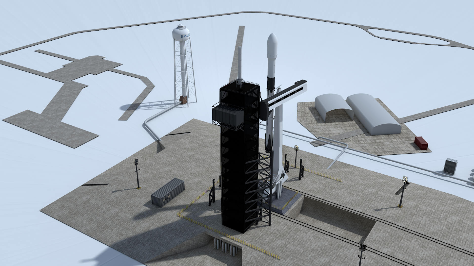 SpaceX Kennedy-Center Base 3D Model by renatodalle