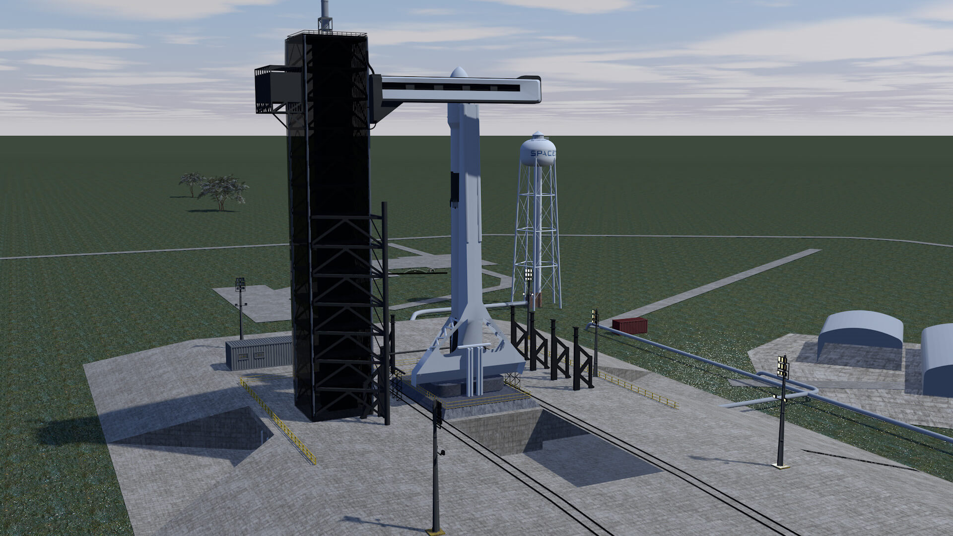 SpaceX Kennedy-Center Base 3D Model by renatodalle