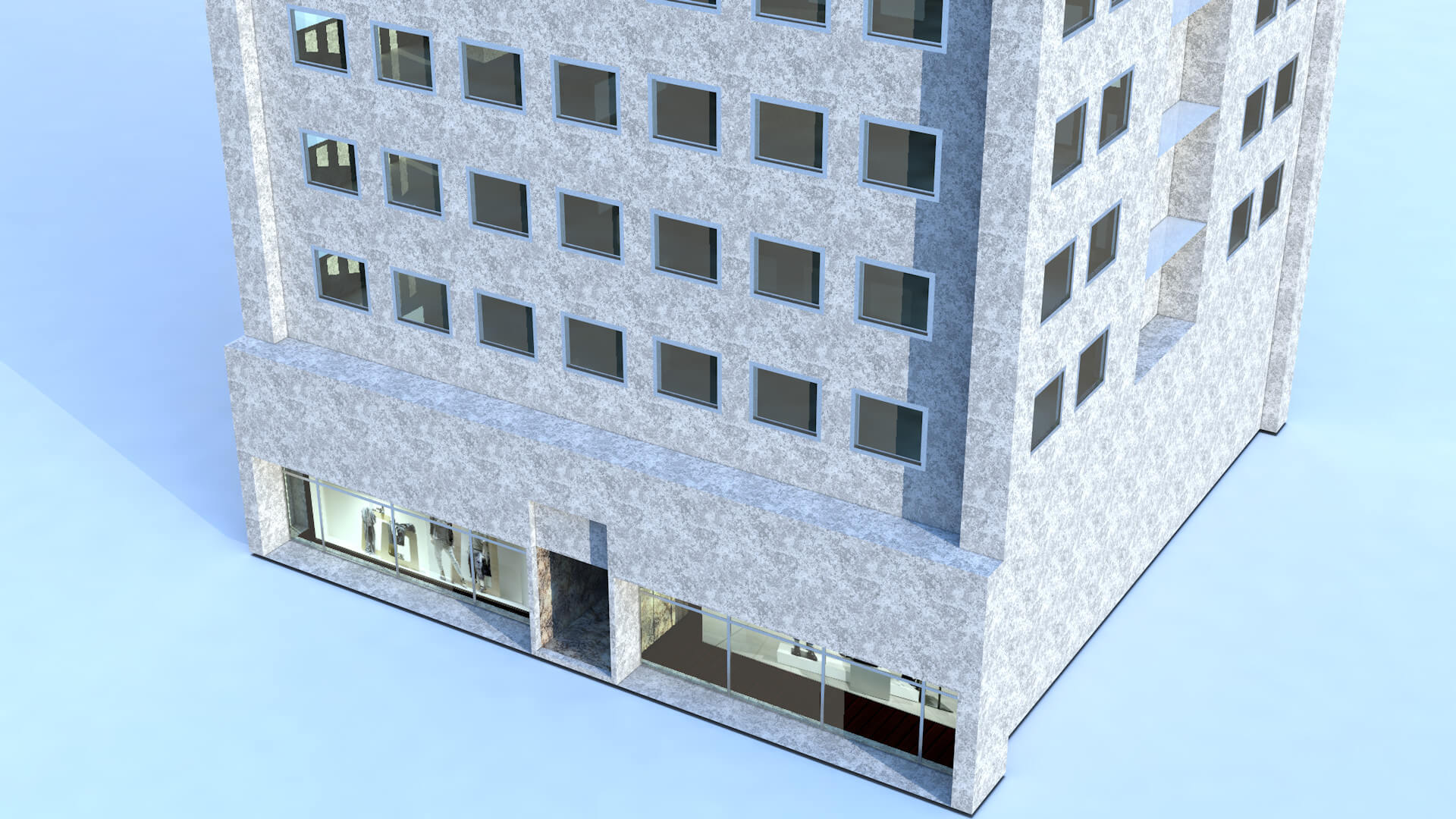 Square Building 21 - 3D Model by renatodalle