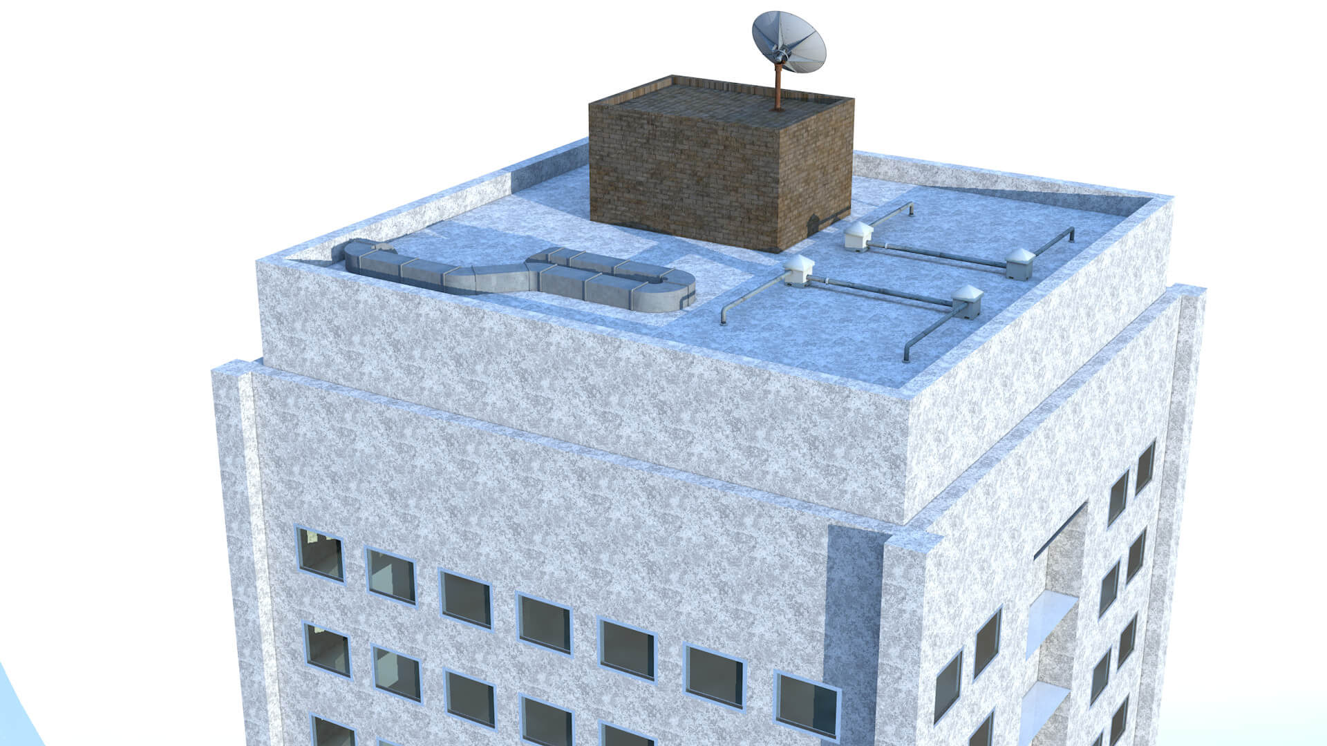 Square Building 21 - 3D Model by renatodalle