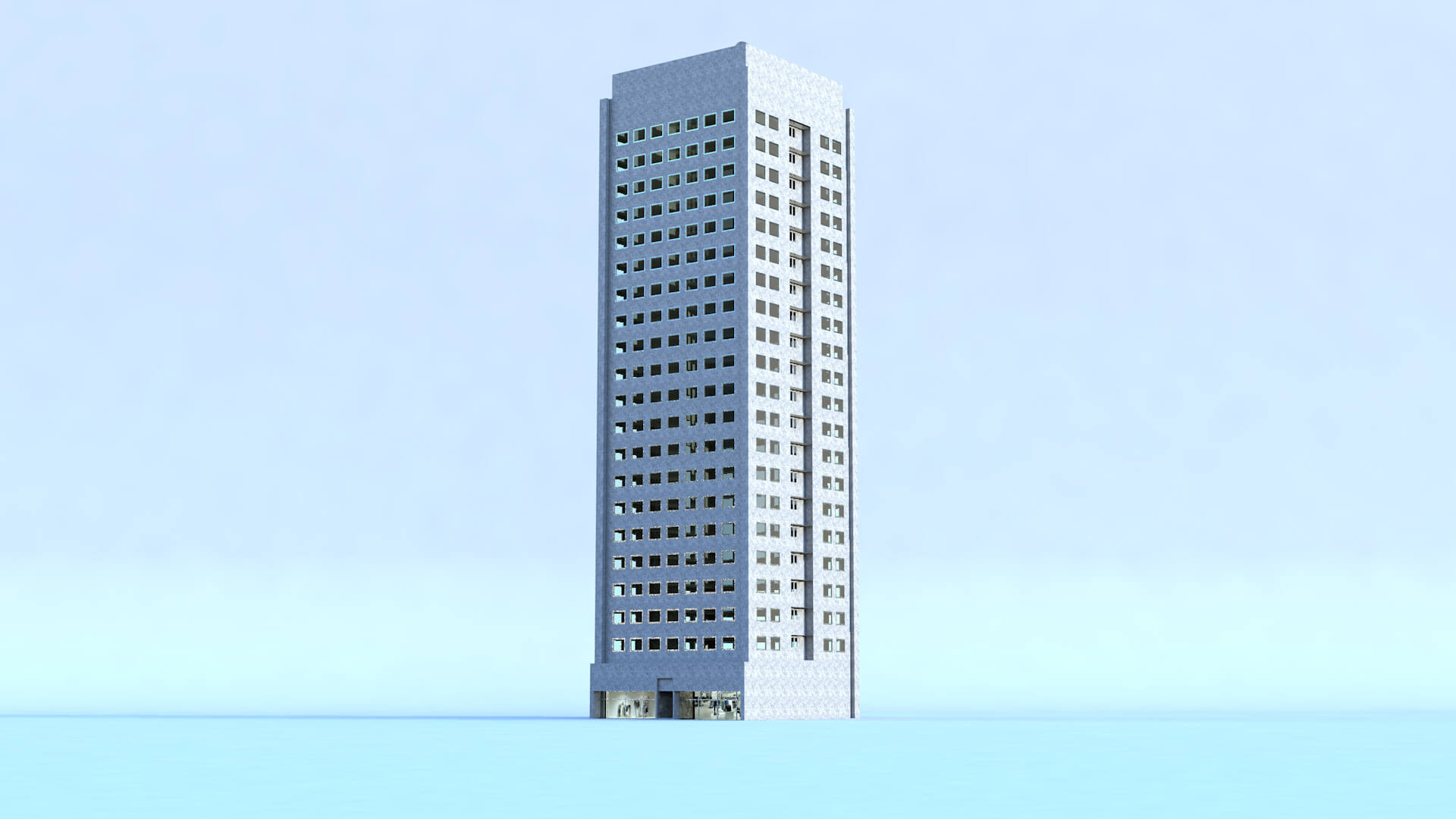 Square Building 21 - 3D Model by renatodalle