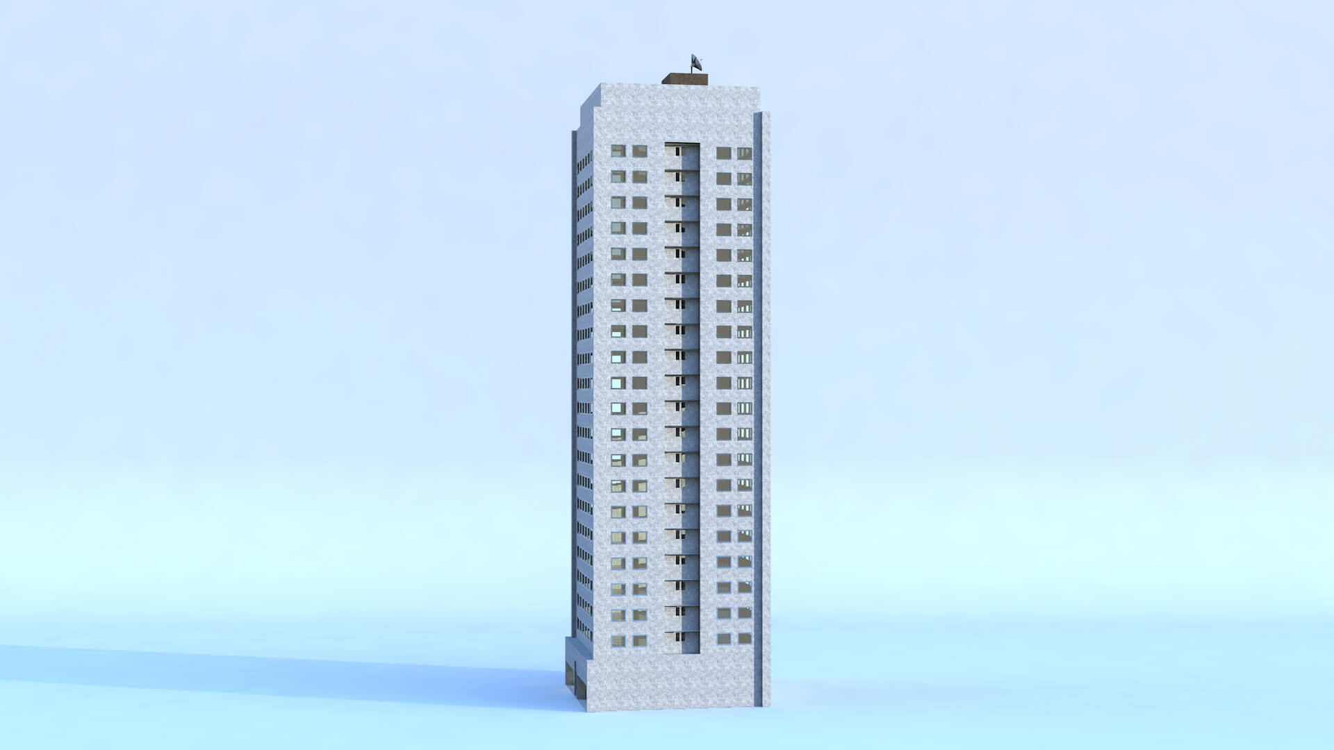 Square Building 21 - 3D Model by renatodalle
