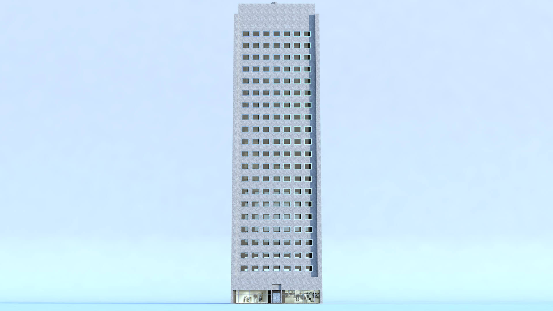 Square Building 21 - 3D Model by renatodalle