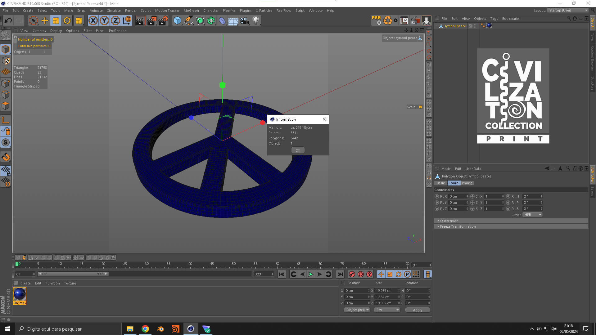 Symbol Peace - 3D Model by renatodalle