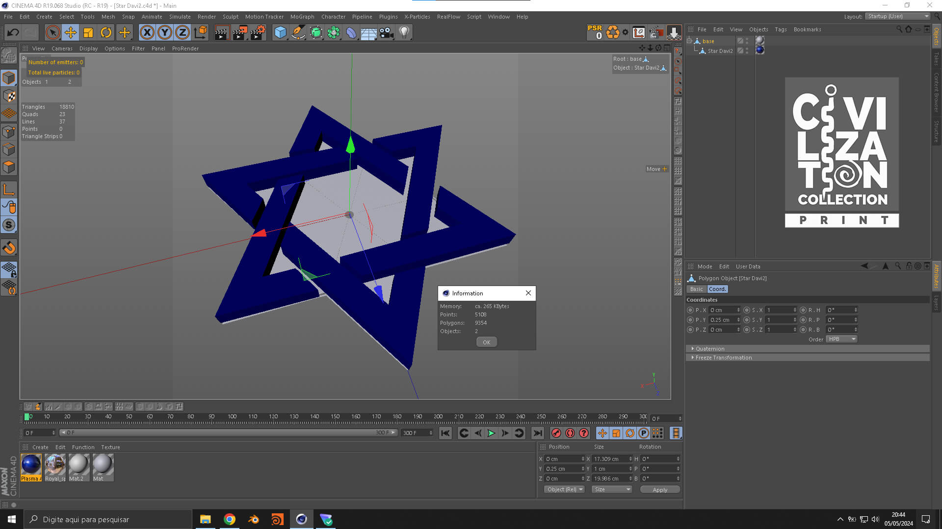 Symbol Star Davi - 3D Model by renatodalle