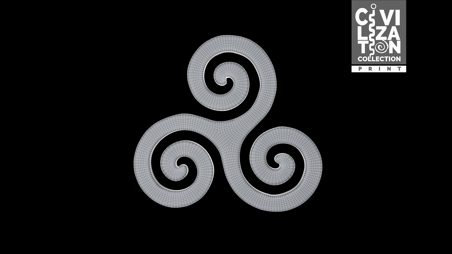 Symbol Triskle - 3D Model by renatodalle