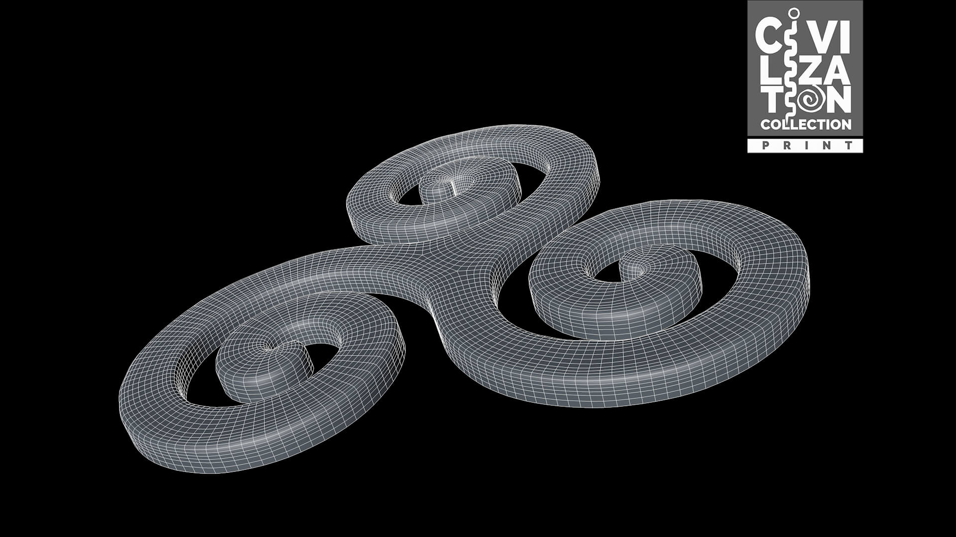 Symbol Triskle - 3D Model by renatodalle