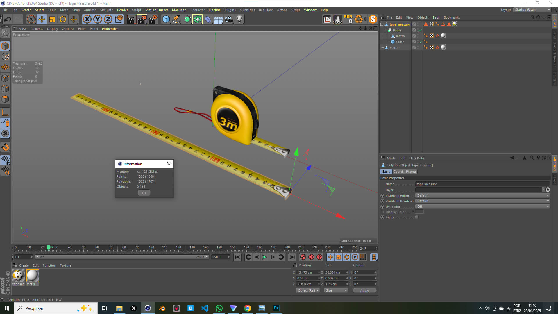 Tape Measure - 3D Model by renatodalle