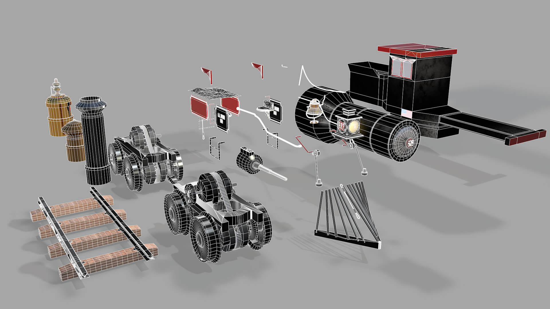 Train 1891 A. J. Huber - 3D Model by renatodalle