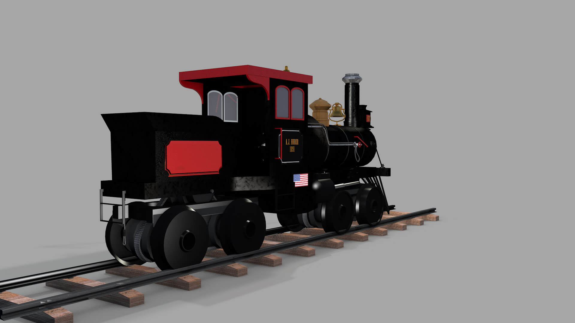 Train 1891 A. J. Huber - 3D Model by renatodalle