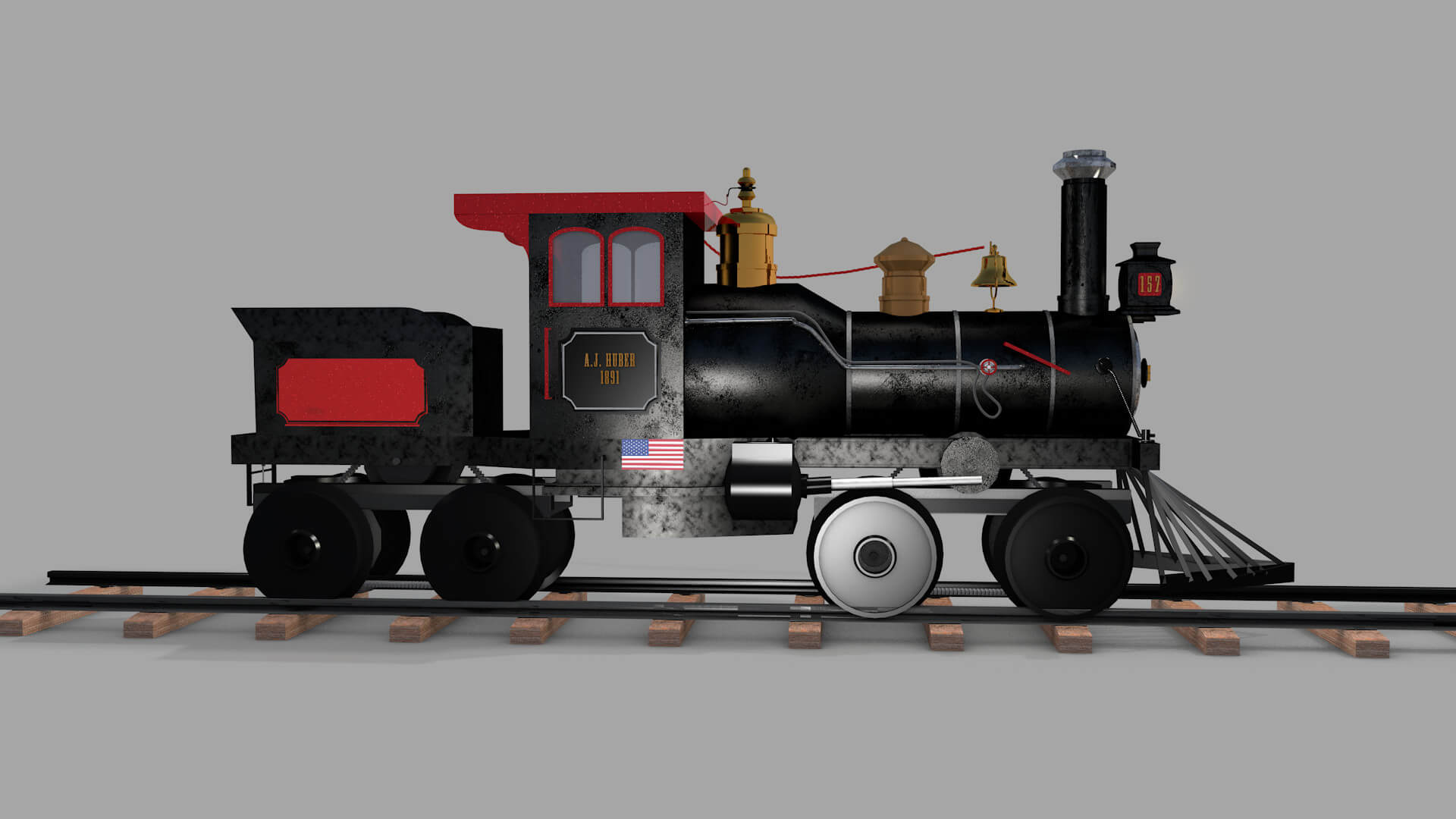 Train 1891 A. J. Huber - 3D Model by renatodalle