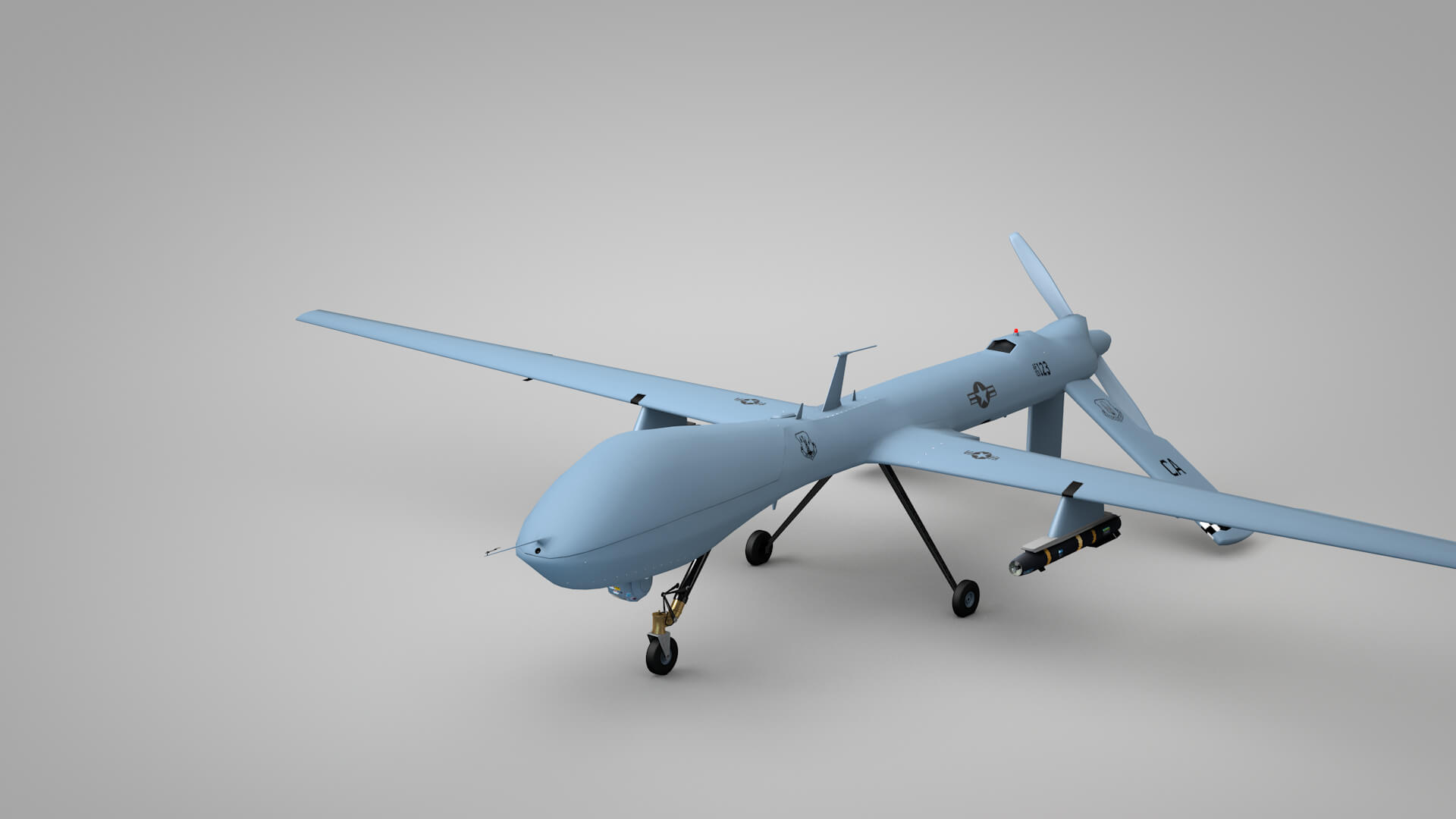 US Drone Militar Predator Mq-1B 3D Model by renatodalle