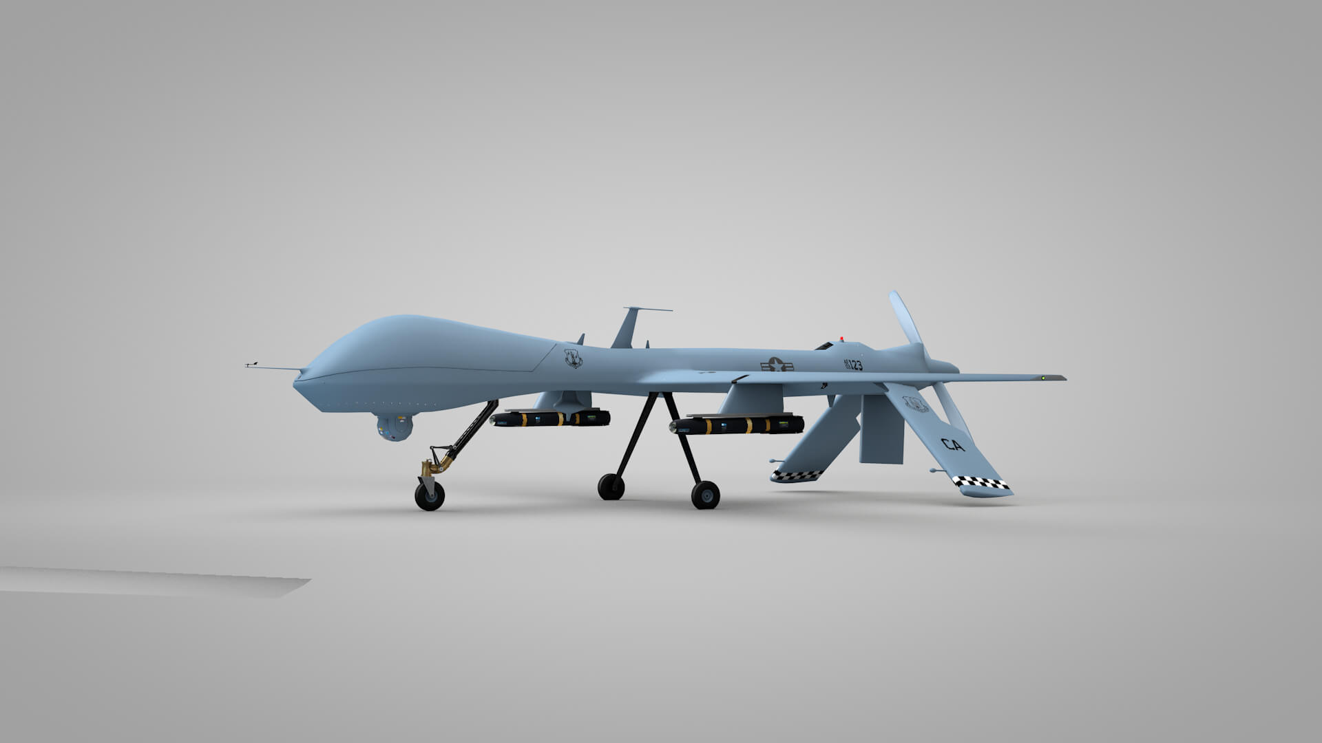 US Drone Militar Predator Mq-1B 3D Model by renatodalle