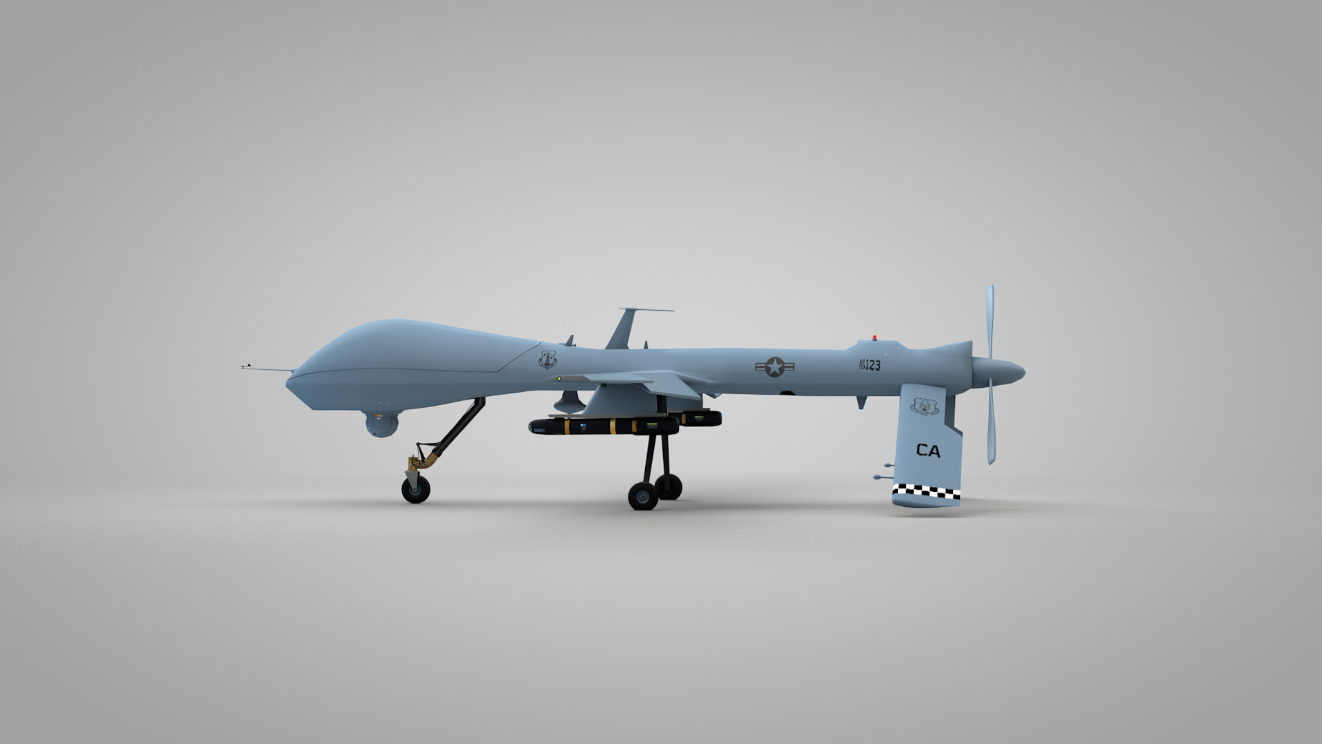 US Drone Militar Predator Mq-1B 3D Model by renatodalle