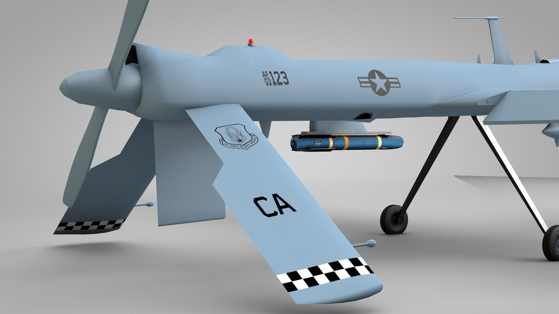 US Drone Militar Predator Mq-1B 3D Model by renatodalle