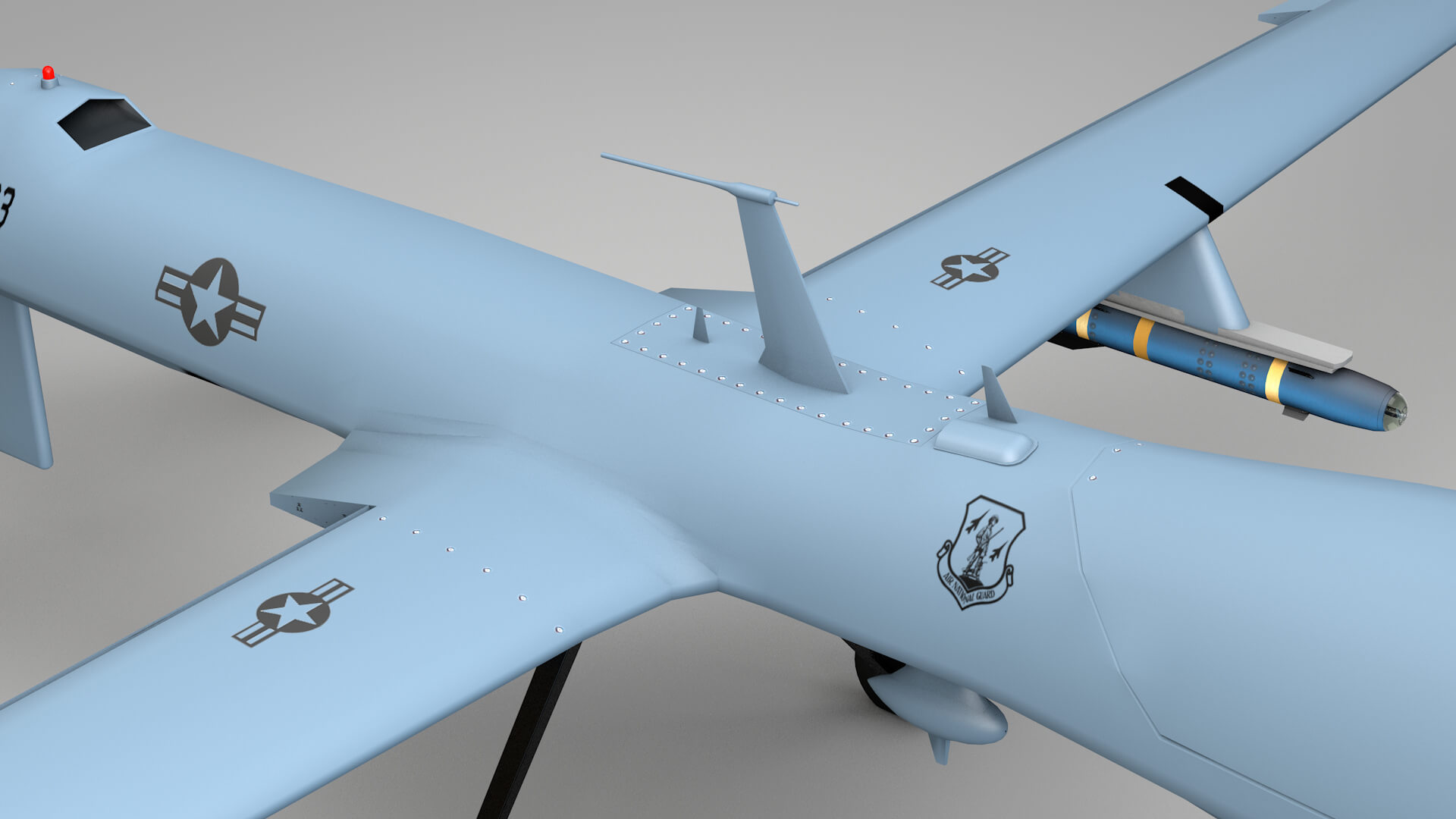 US Drone Militar Predator Mq-1B 3D Model by renatodalle