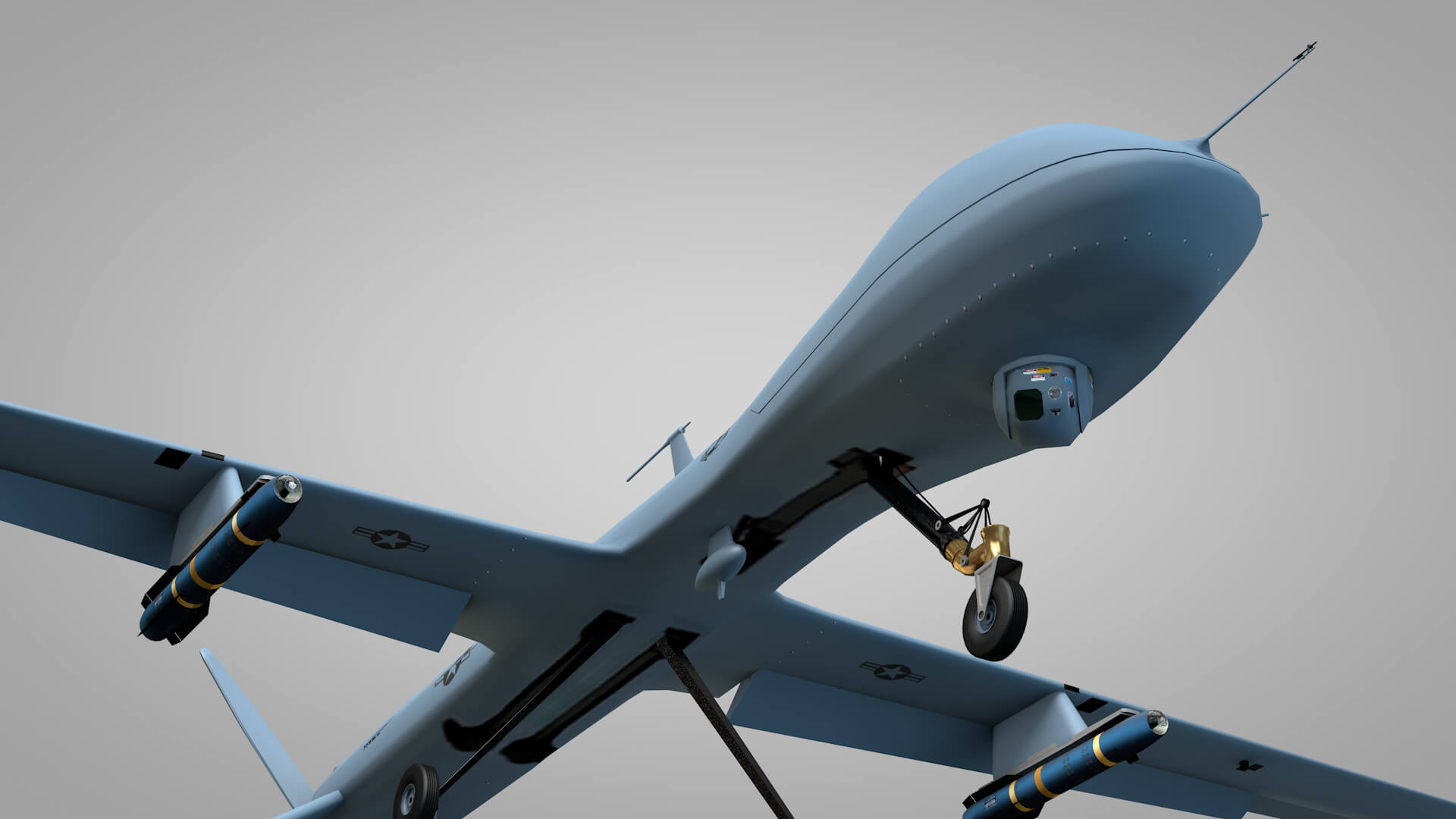 US Drone Militar Predator Mq-1B 3D Model by renatodalle