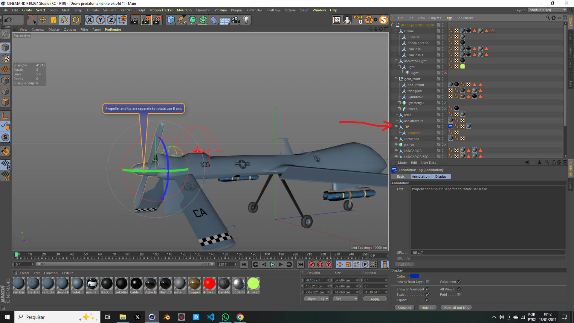 US Drone Militar Predator Mq-1B 3D Model by renatodalle