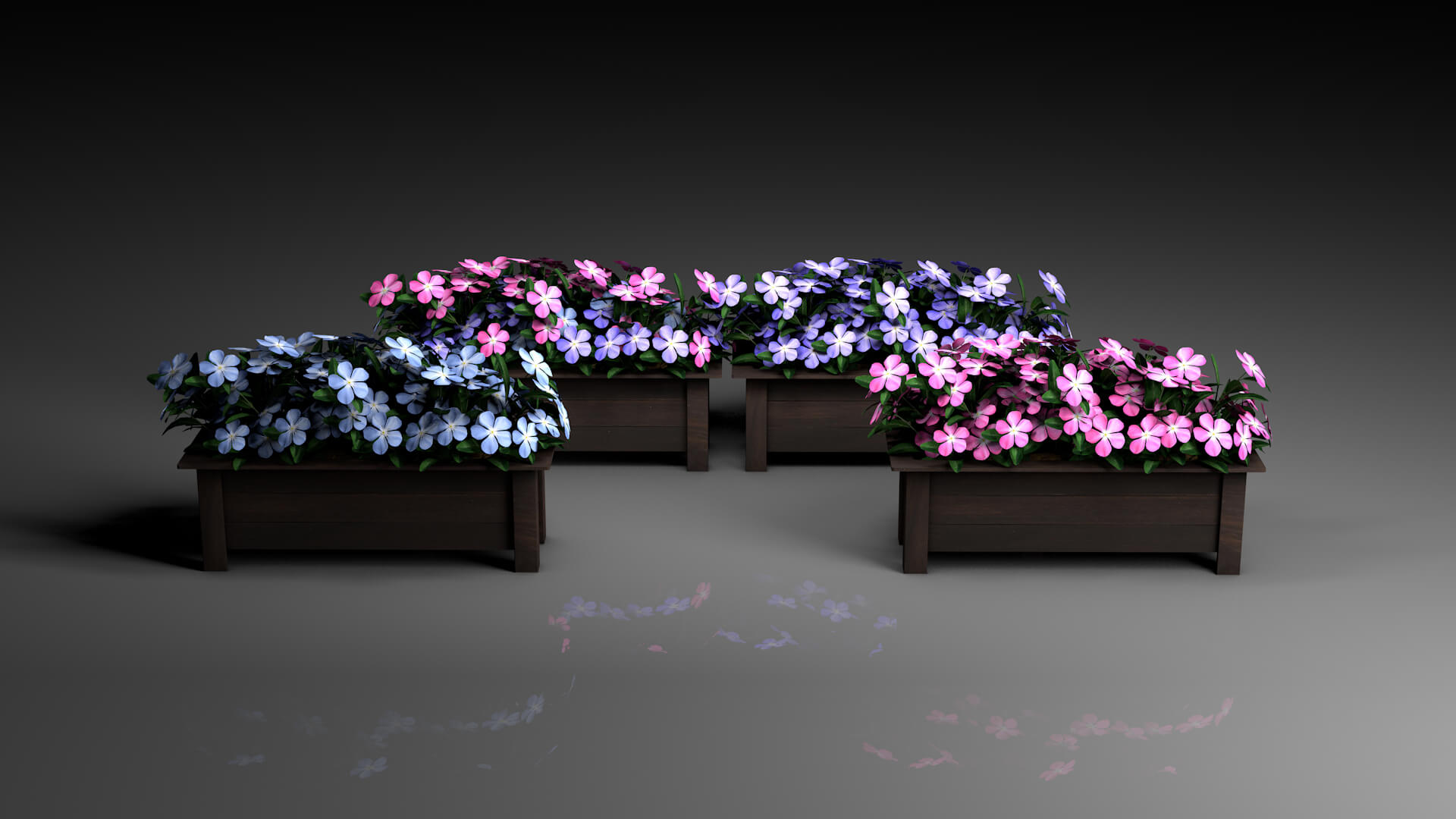 Vase Flowers Vinca De Madagascar - 3D Model by renatodalle