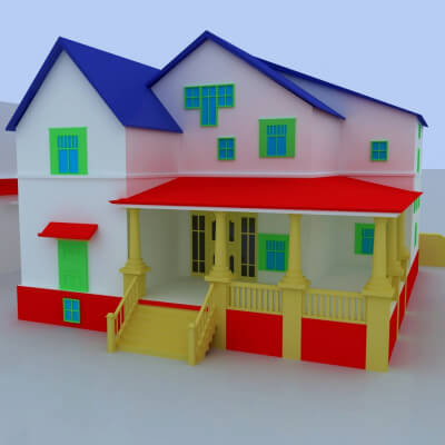 Cartoon Home - 3D Model by RenDer Here