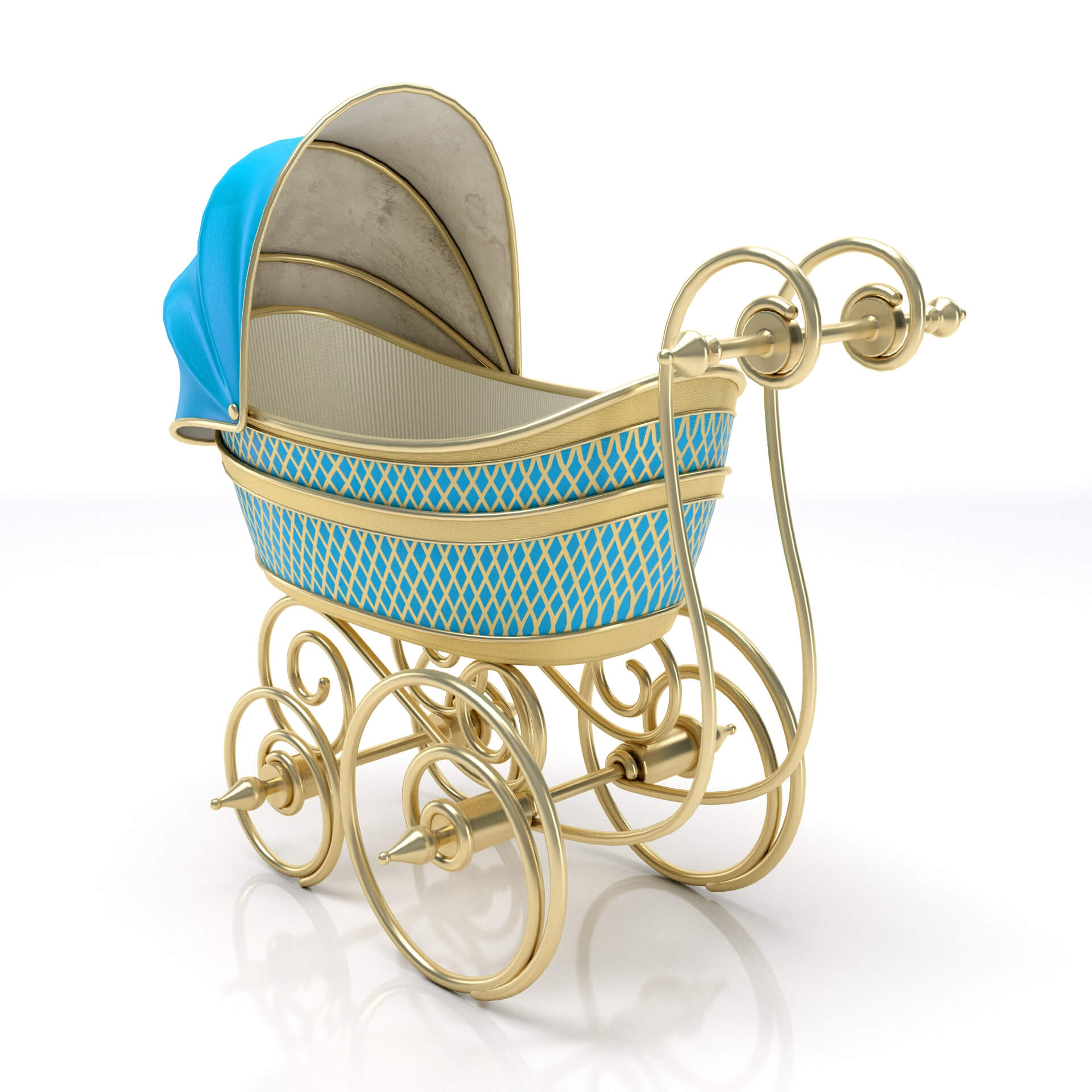 Baby Pram Retro - 3D Model by RenderBlade