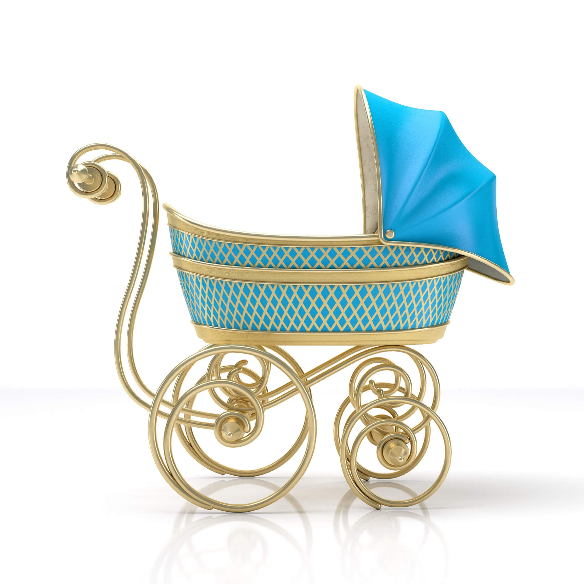 Baby Pram Retro - 3D Model by RenderBlade