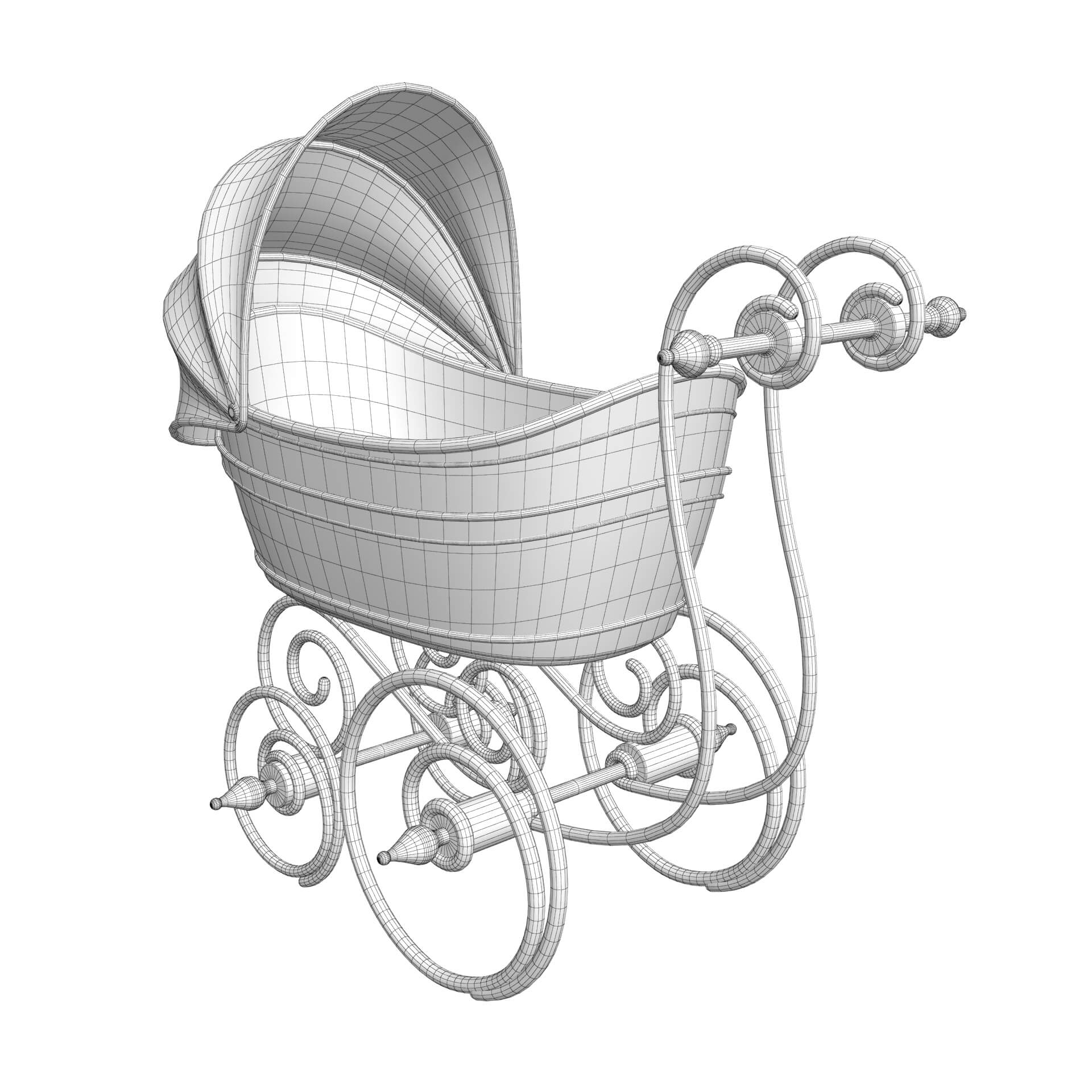 Baby Pram Retro - 3D Model by RenderBlade
