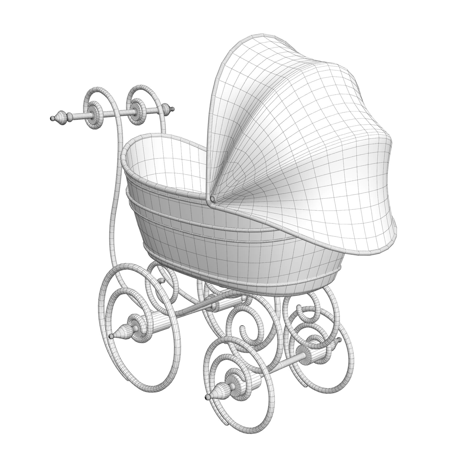 Baby Pram Retro - 3D Model by RenderBlade
