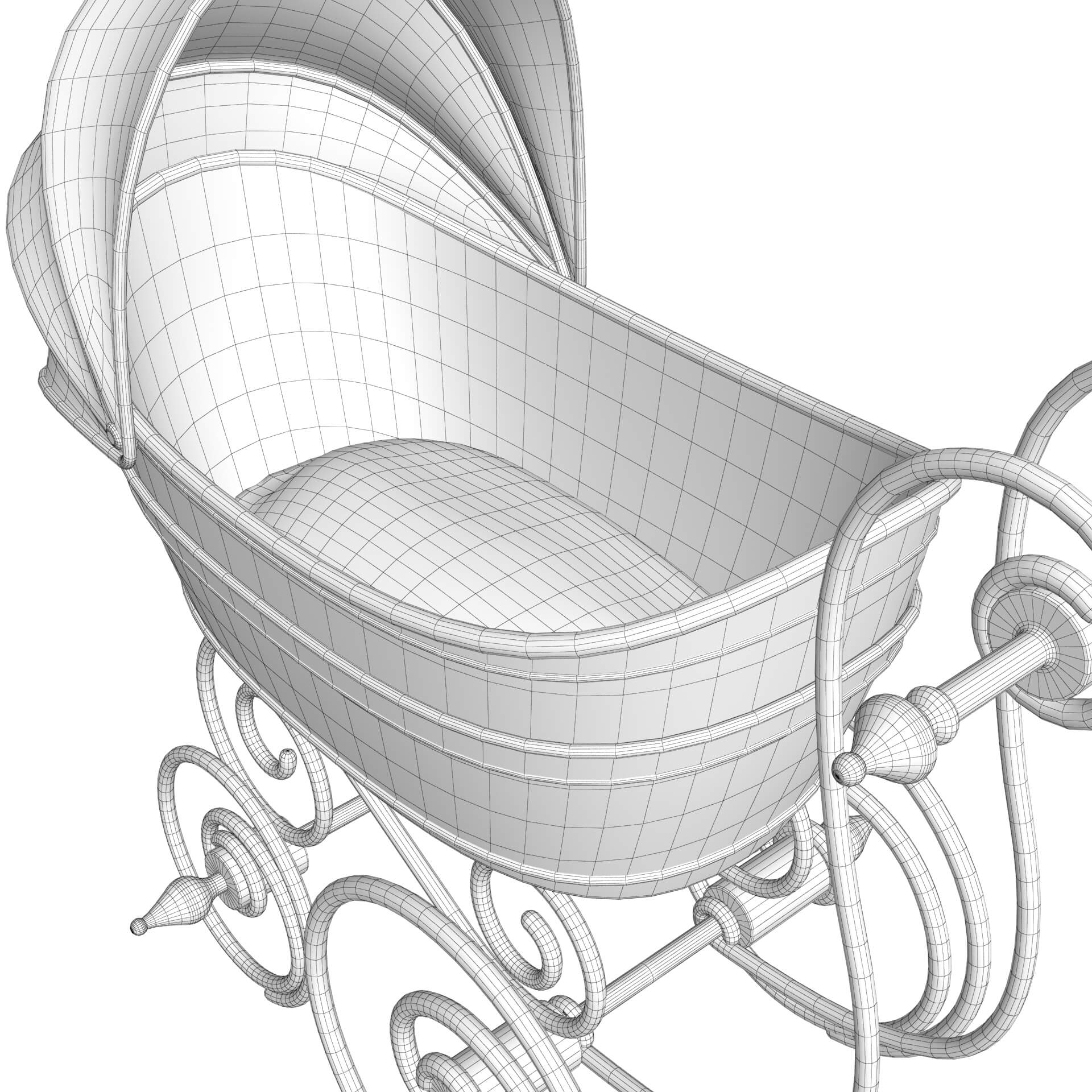 Baby Pram Retro - 3D Model by RenderBlade