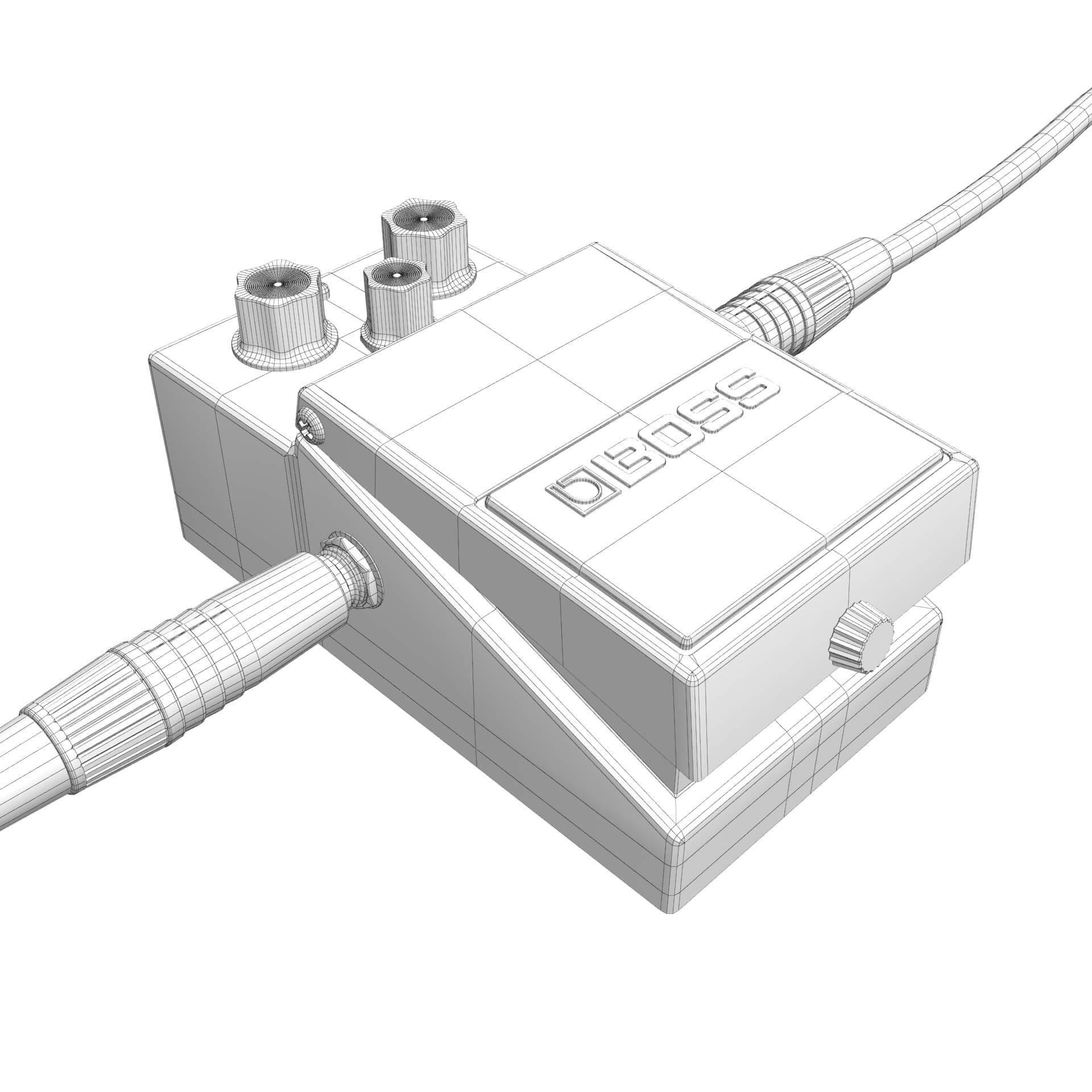 Boss Distortion DS-1 Guitar Effect Pedal 3D Model by RenderBlade