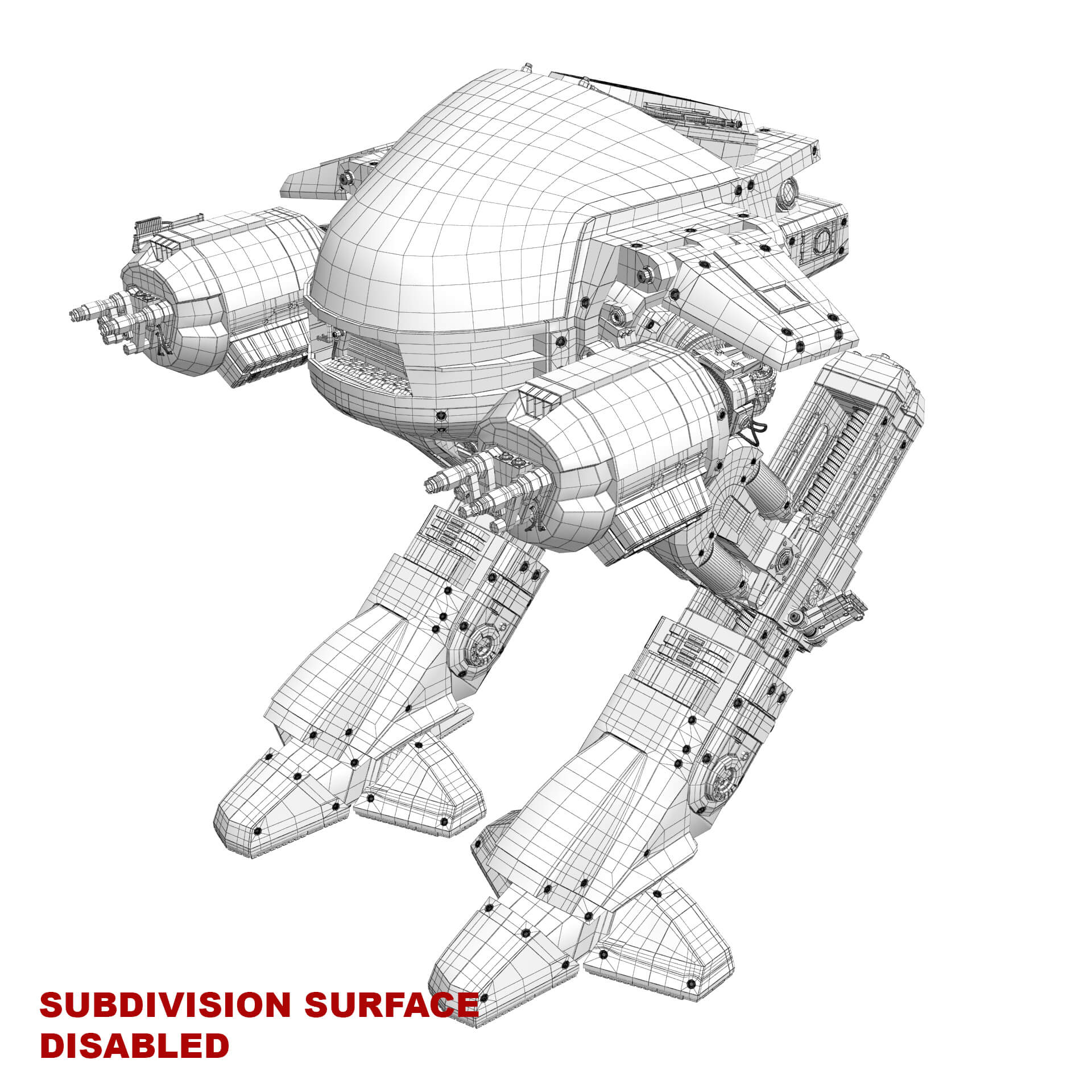 ED 209 OCP RoboCop Movie 1987 - 3D Model by RenderBlade