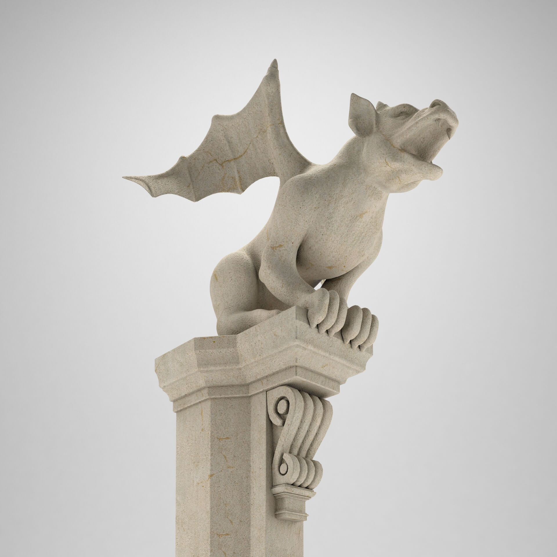 Gargoyle Gothic Statue - 3D Model by RenderBlade