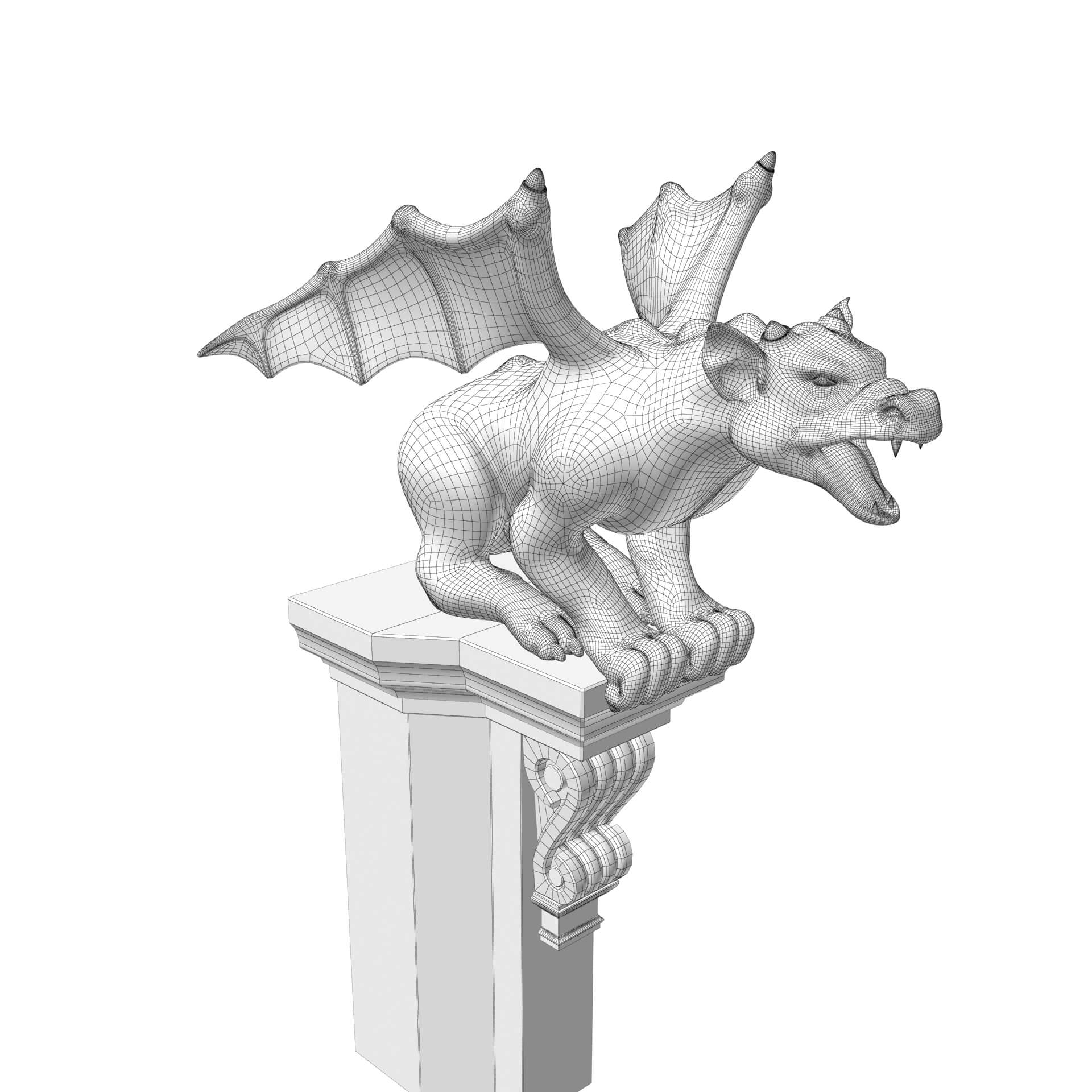 Gargoyle Gothic Statue - 3D Model by RenderBlade