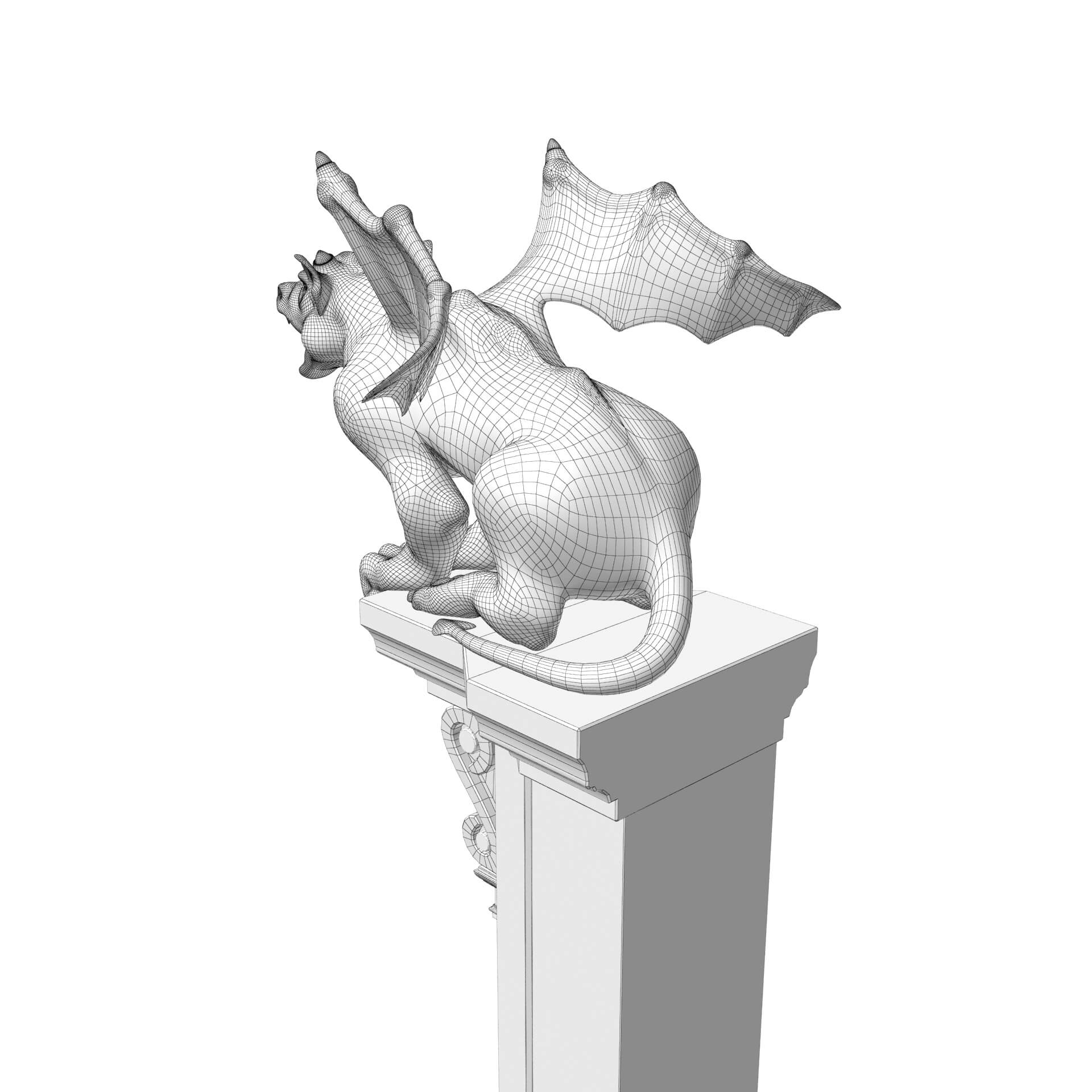 Gargoyle Gothic Statue - 3D Model by RenderBlade