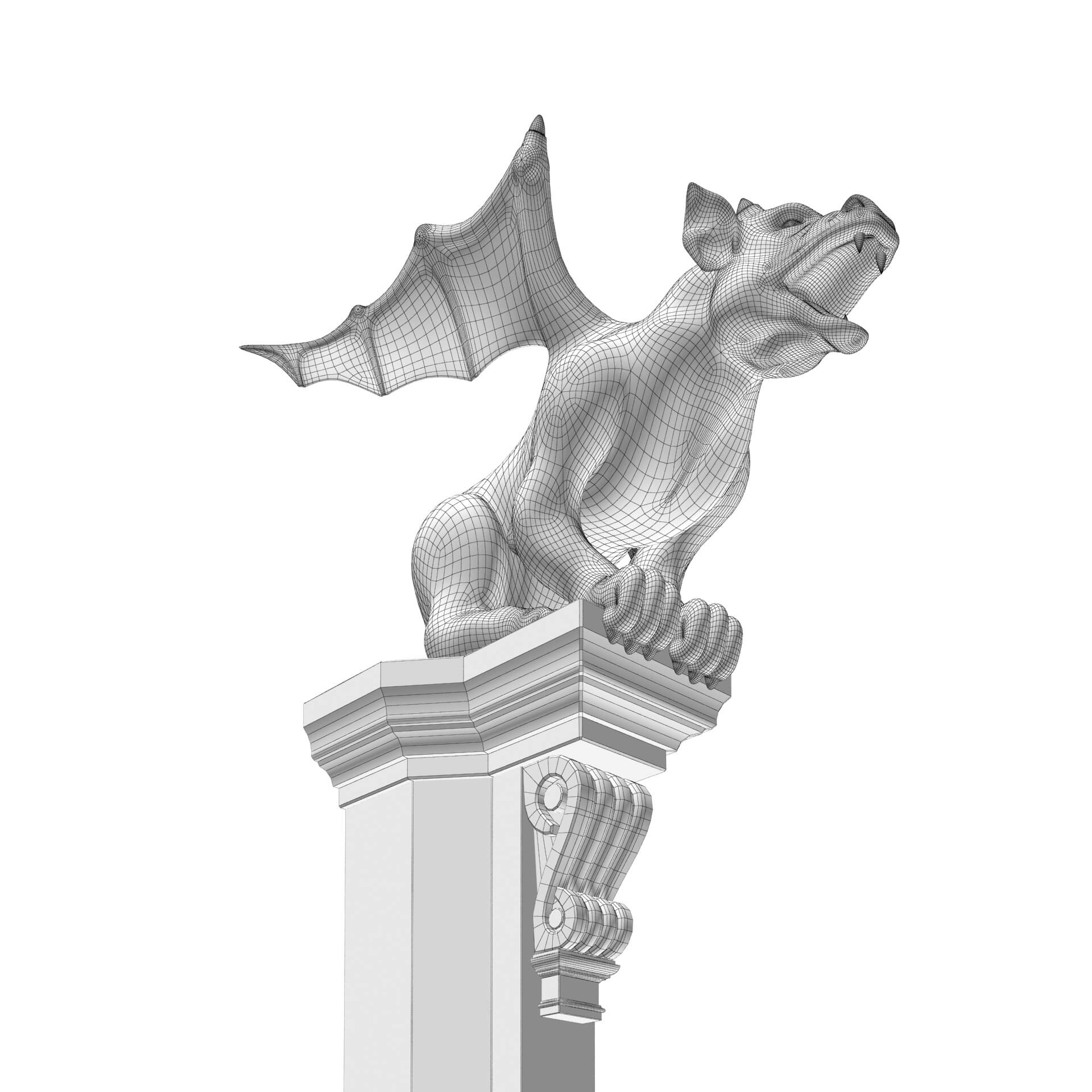 Gargoyle Gothic Statue - 3D Model by RenderBlade