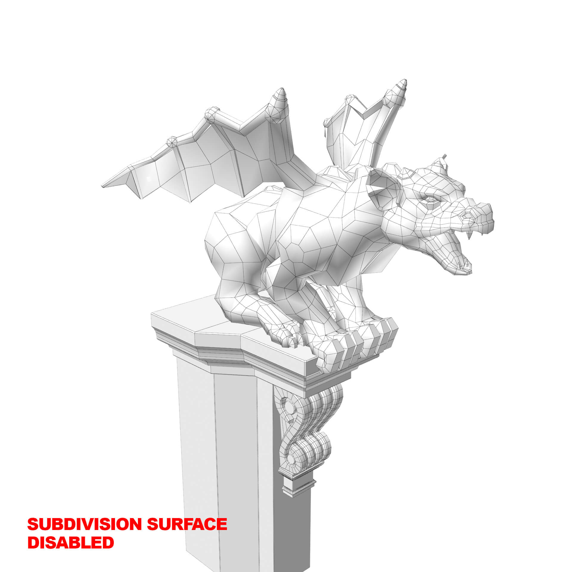 Gargoyle Gothic Statue - 3D Model by RenderBlade