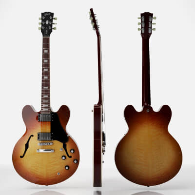 Gibson ES 335 Raspberry Tea Burst - 3D Model by RenderBlade