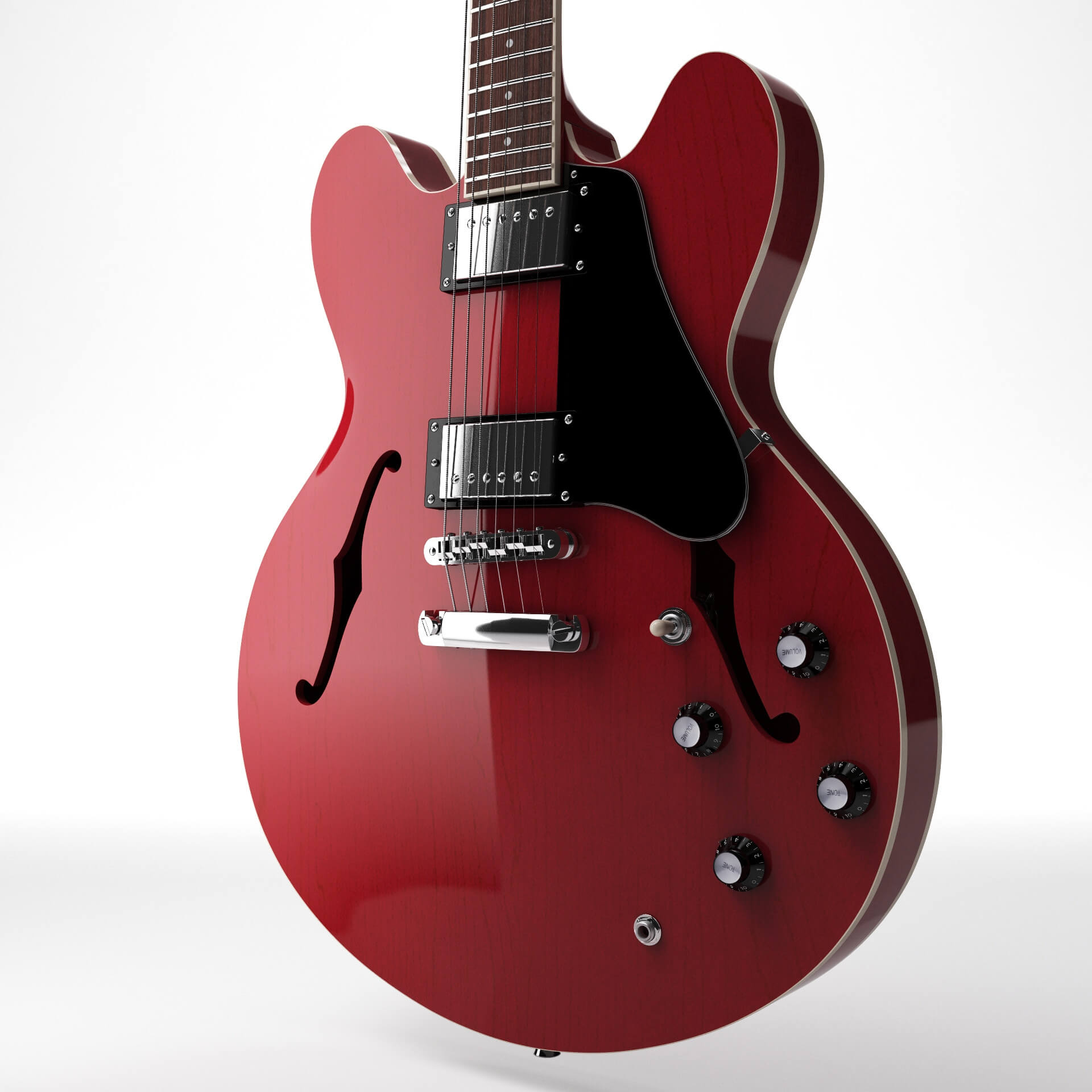 Gibson ES 335 Wine Red - 3D Model by RenderBlade