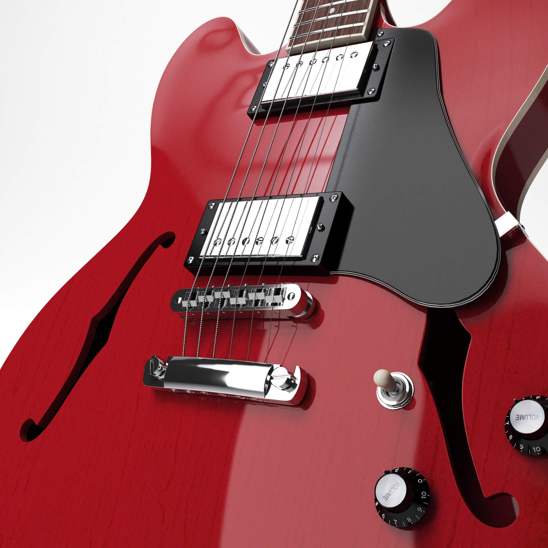 Gibson ES 335 Wine Red - 3D Model by RenderBlade