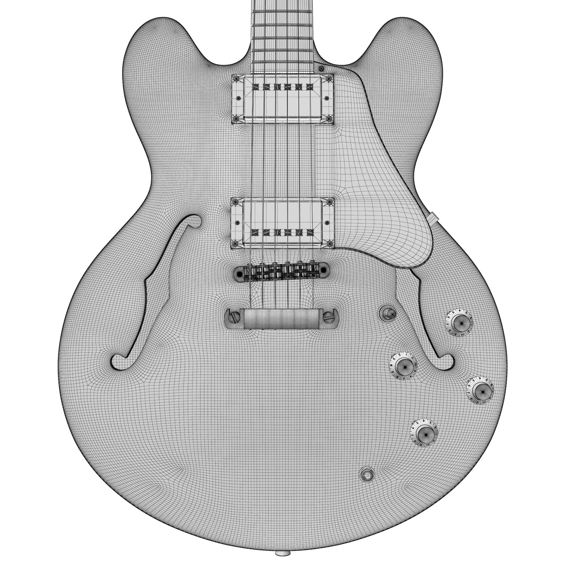 Gibson ES 335 Wine Red - 3D Model by RenderBlade