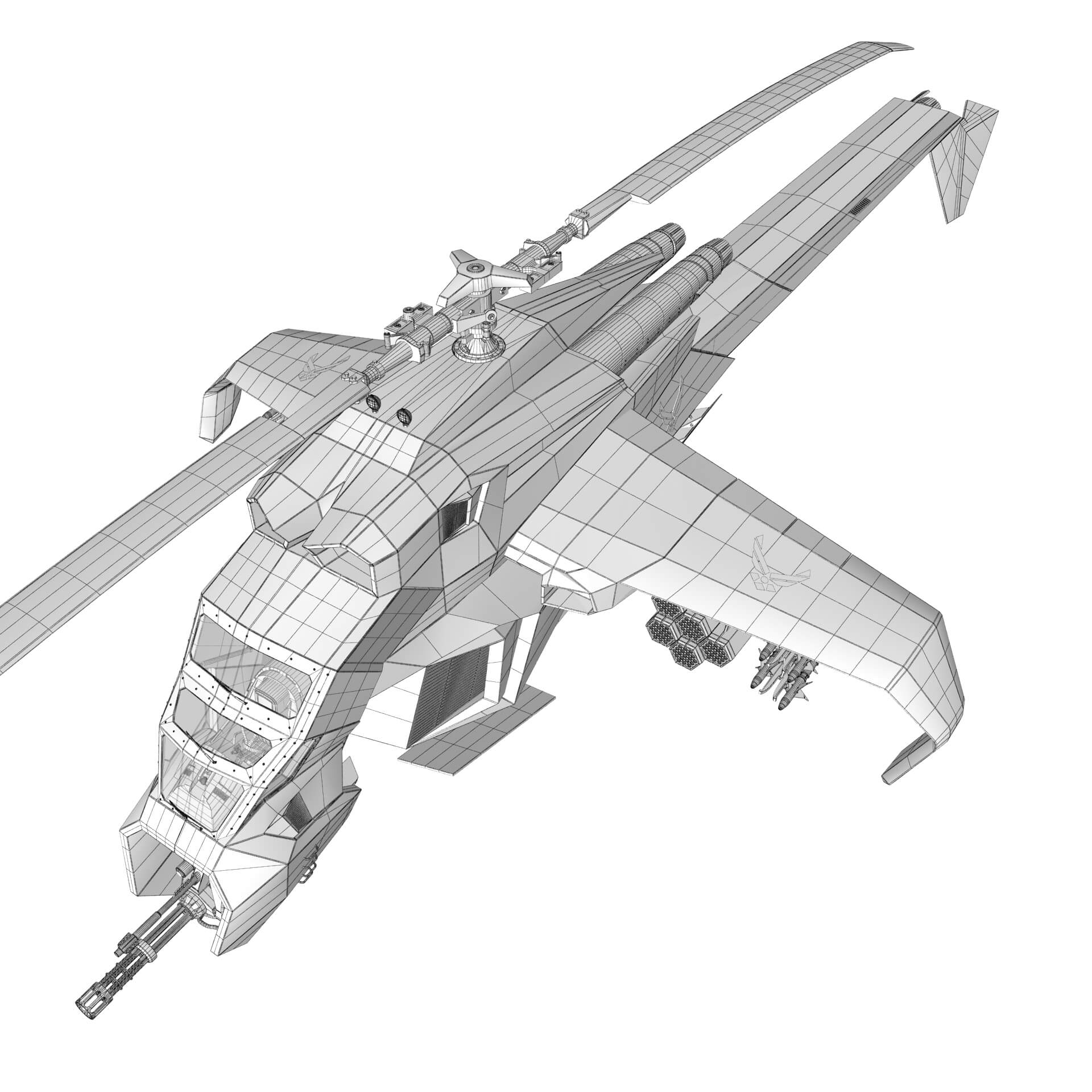 Helicopter Assault Prototype - 3D Model by RenderBlade