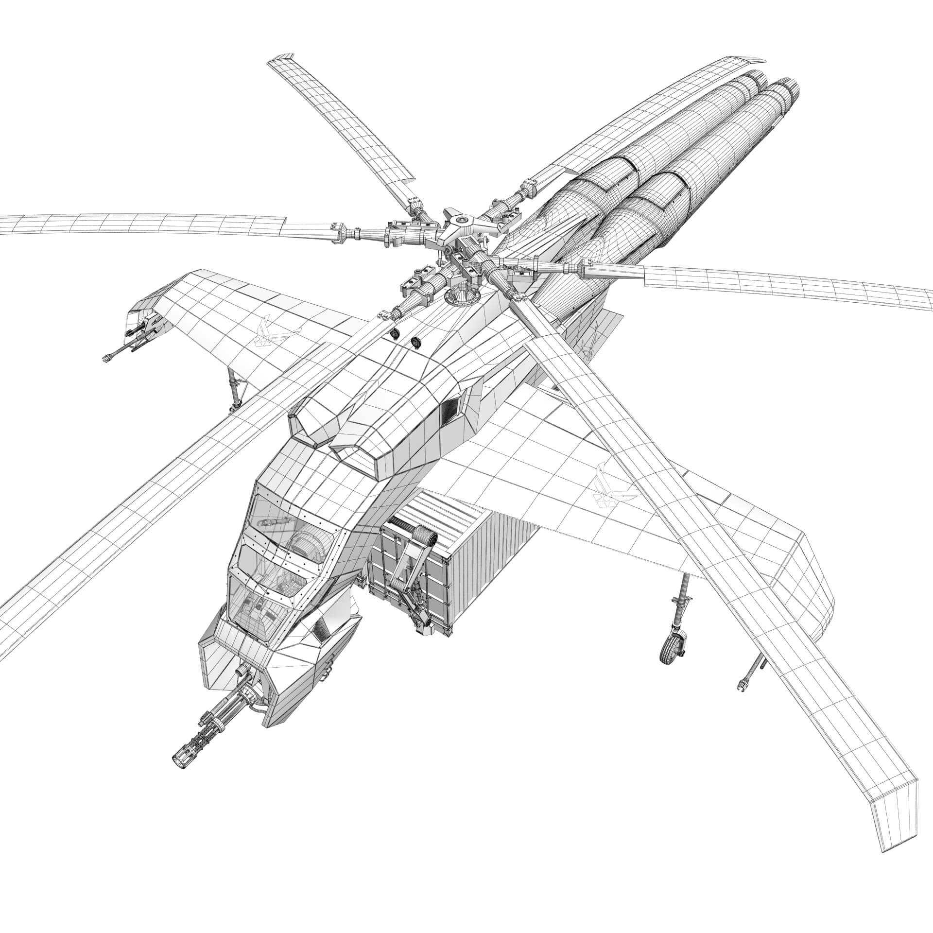 Helicopter Cargo Prototype - 3D Model by RenderBlade