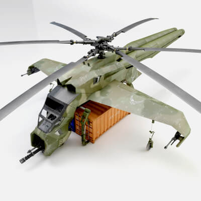 Helicopter Cargo Prototype - 3D Model by RenderBlade