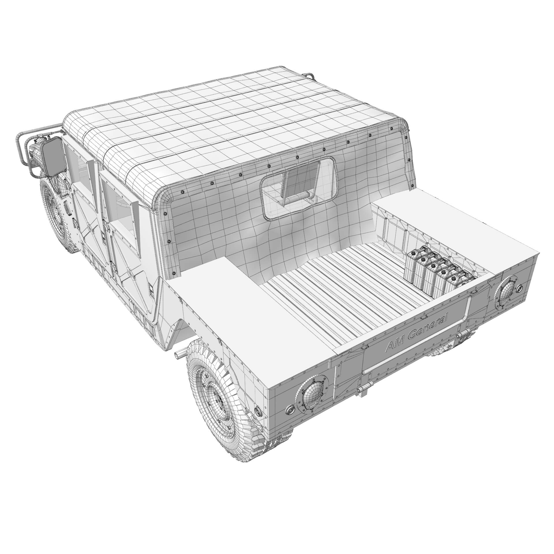 Hummer H1 Military Camouflage - 3D Model by RenderBlade