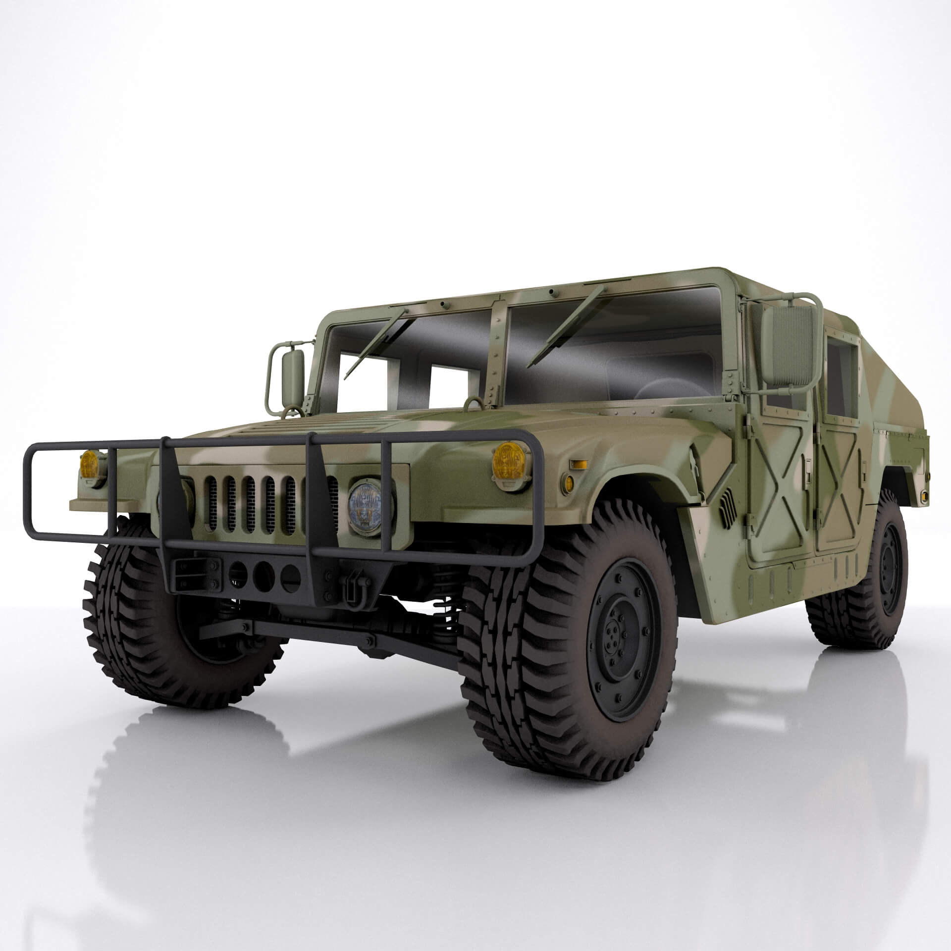 Hummer H1 Military Camouflage - 3D Model by RenderBlade