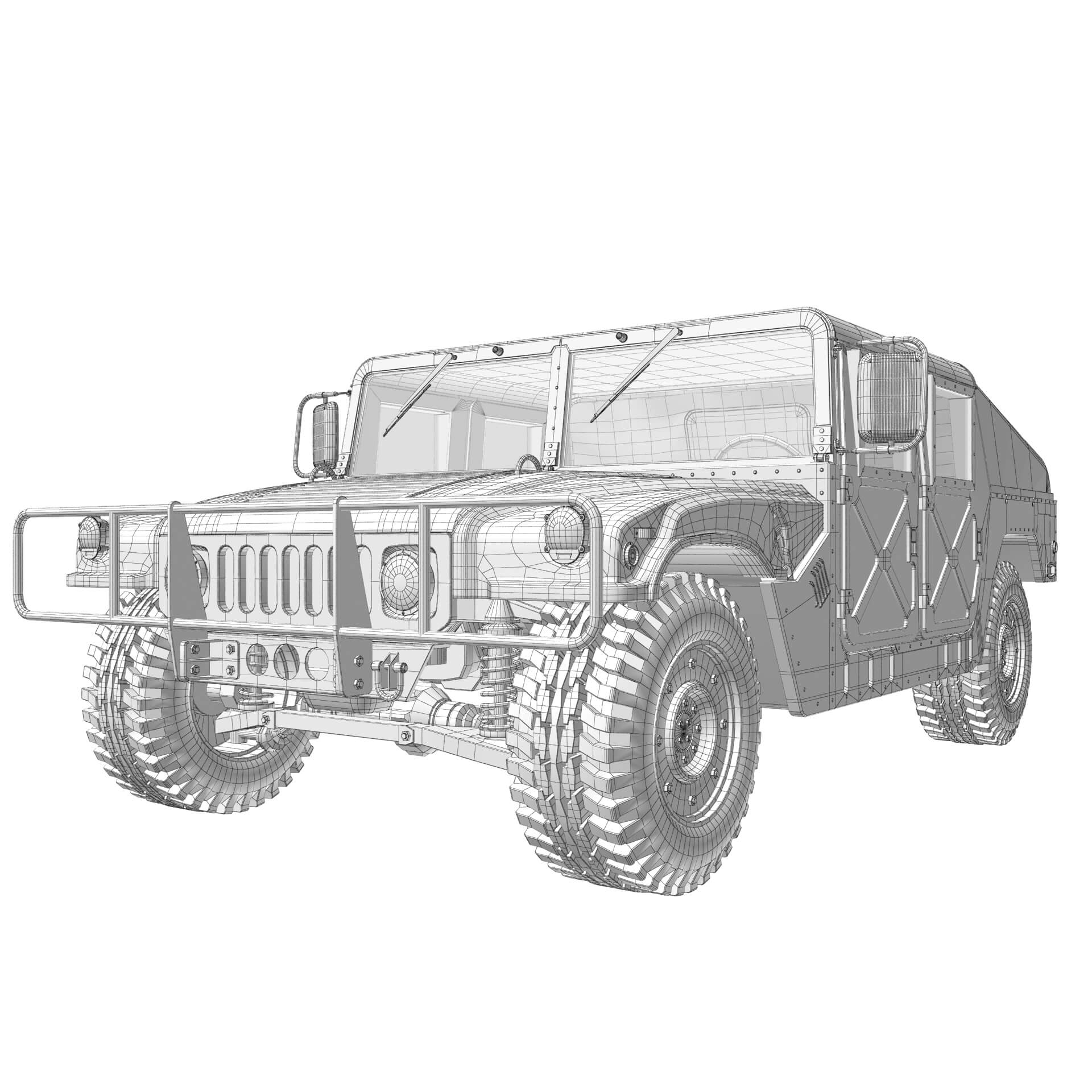 Hummer H1 Military Camouflage - 3D Model by RenderBlade