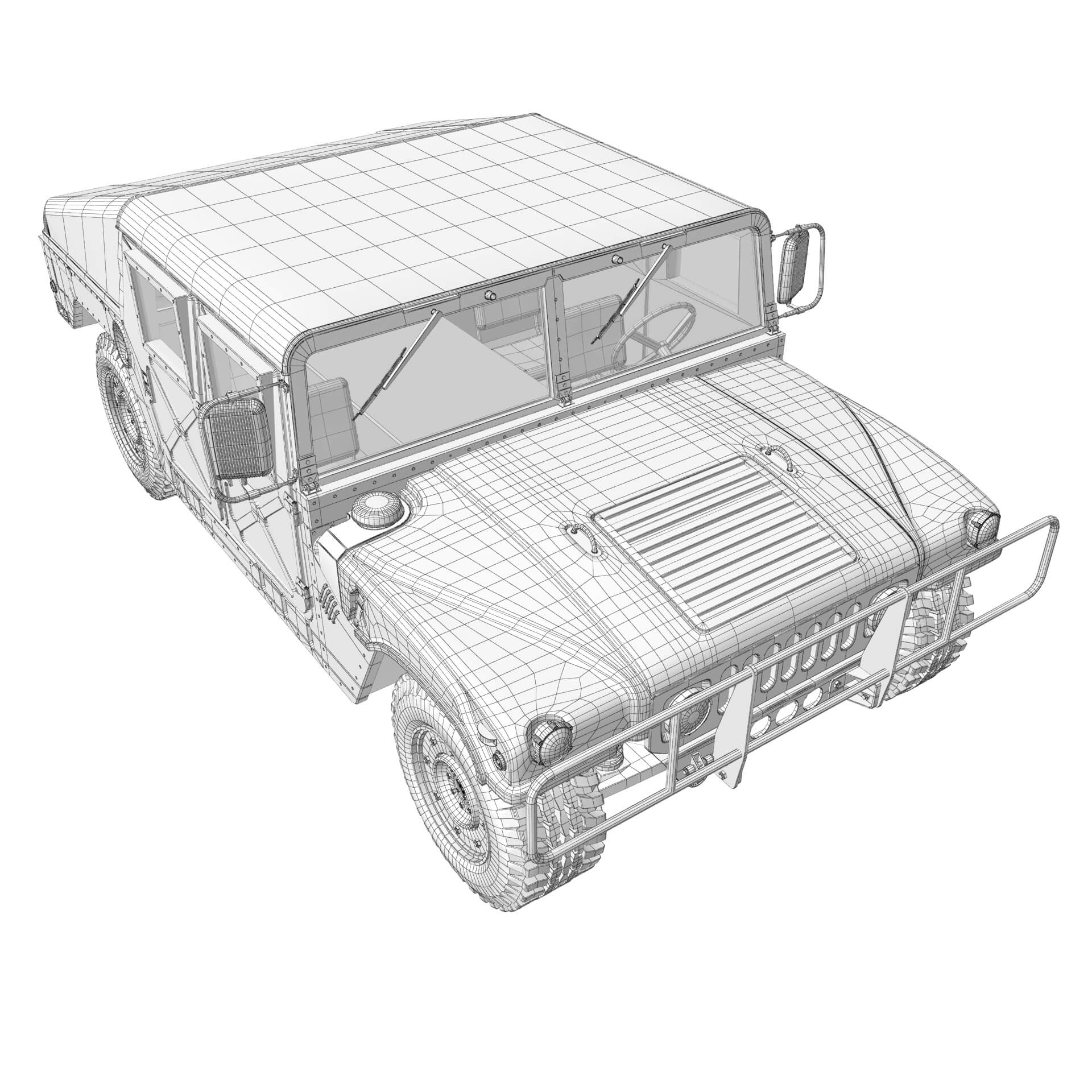 Hummer H1 Military Camouflage - 3D Model by RenderBlade