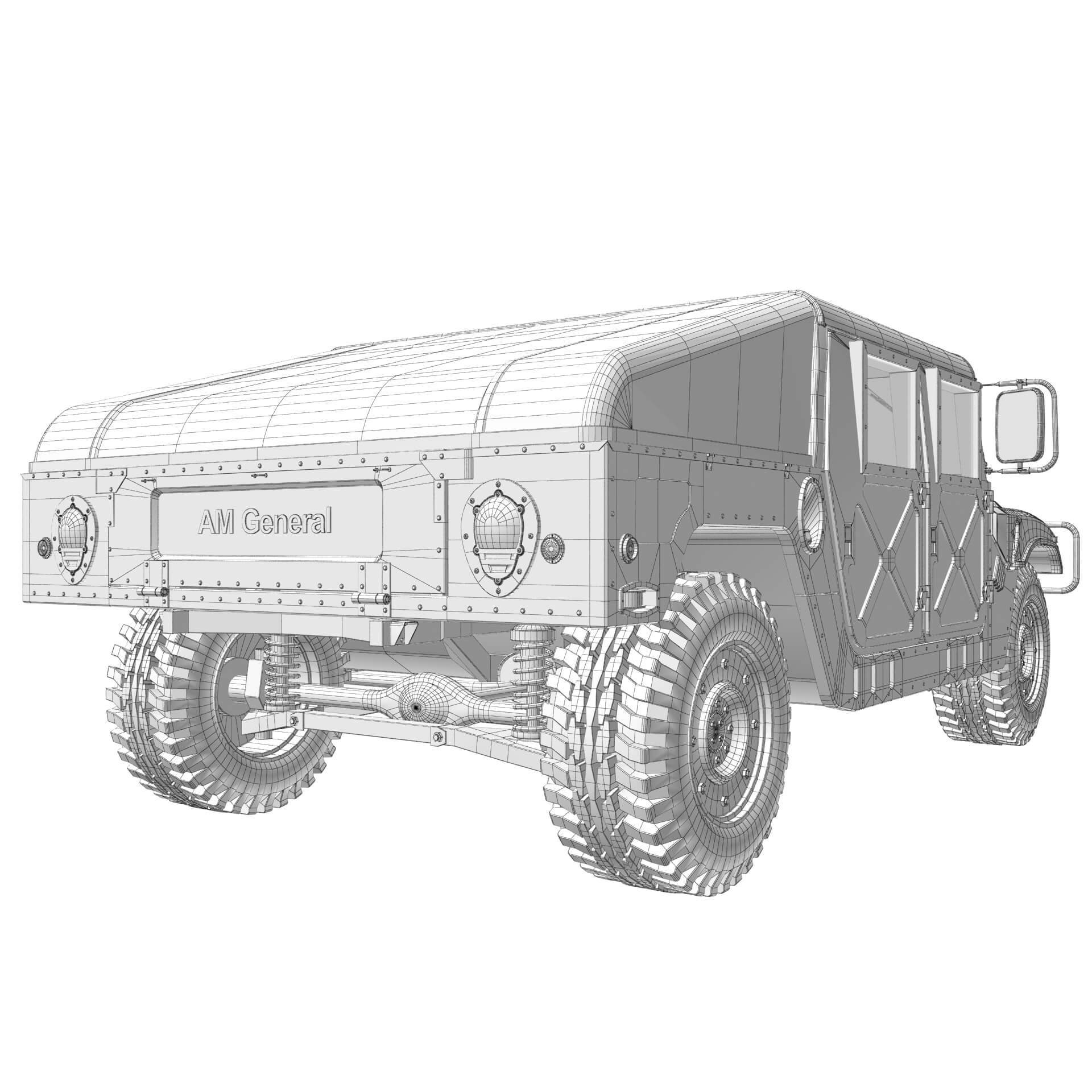 Hummer H1 Military Camouflage - 3D Model by RenderBlade